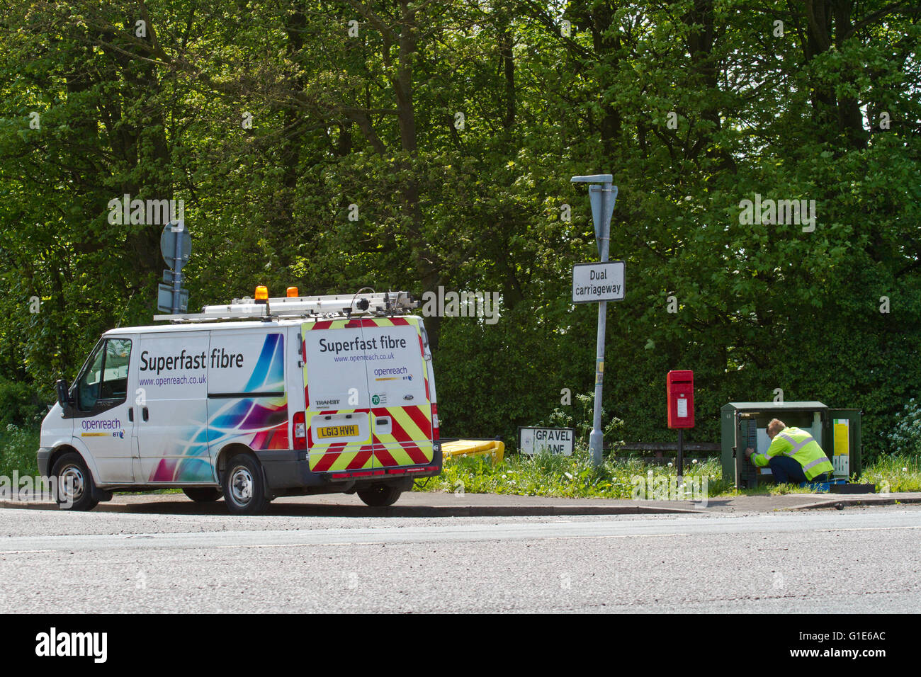 British telecom BT superfast broadband fibre engineer installing phone ... British telecom BT superfast broadband fibre engineer installing phone ...