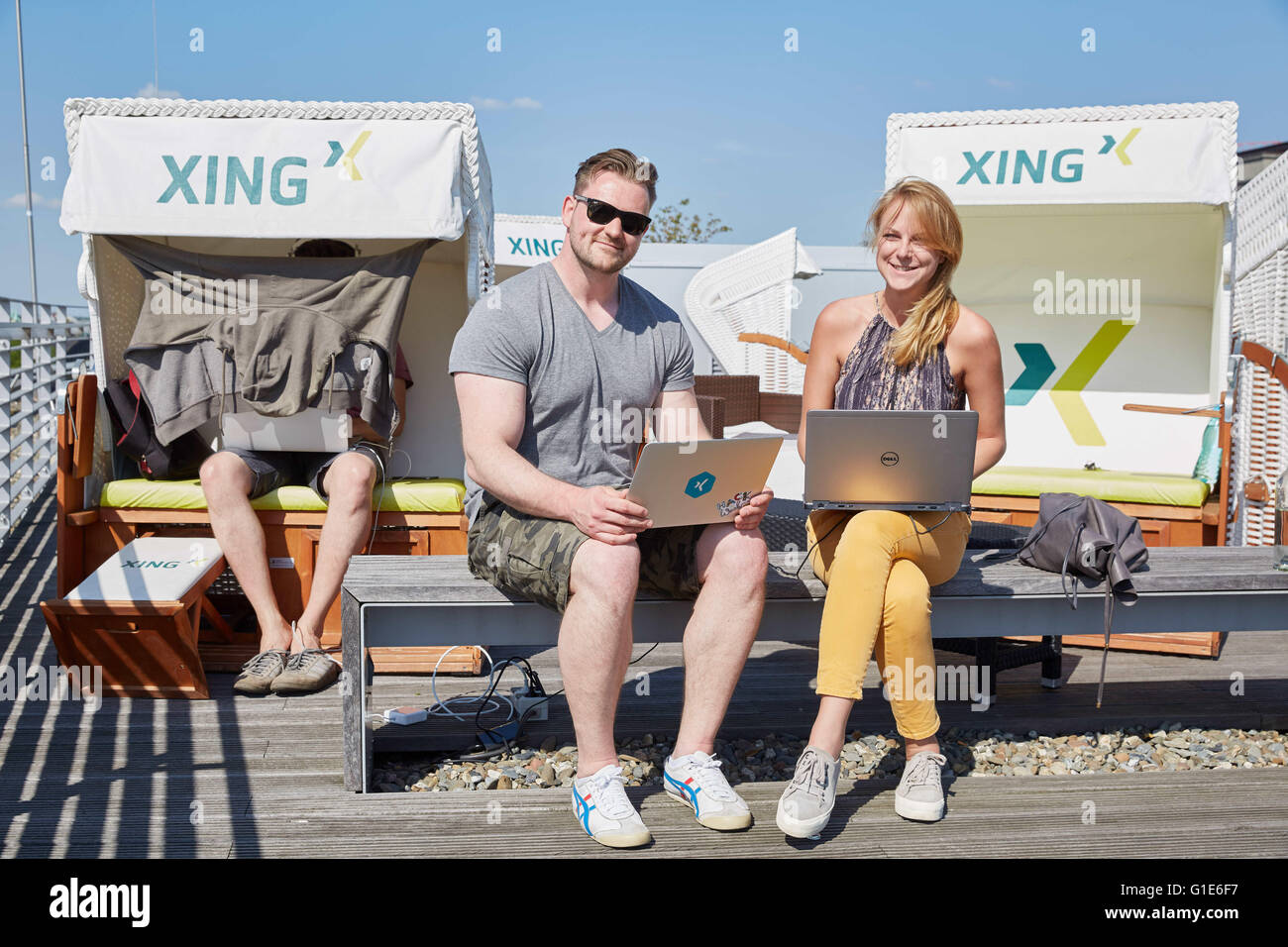Hamburg, Germany. 10th May, 2016. Employees of the internet company ...