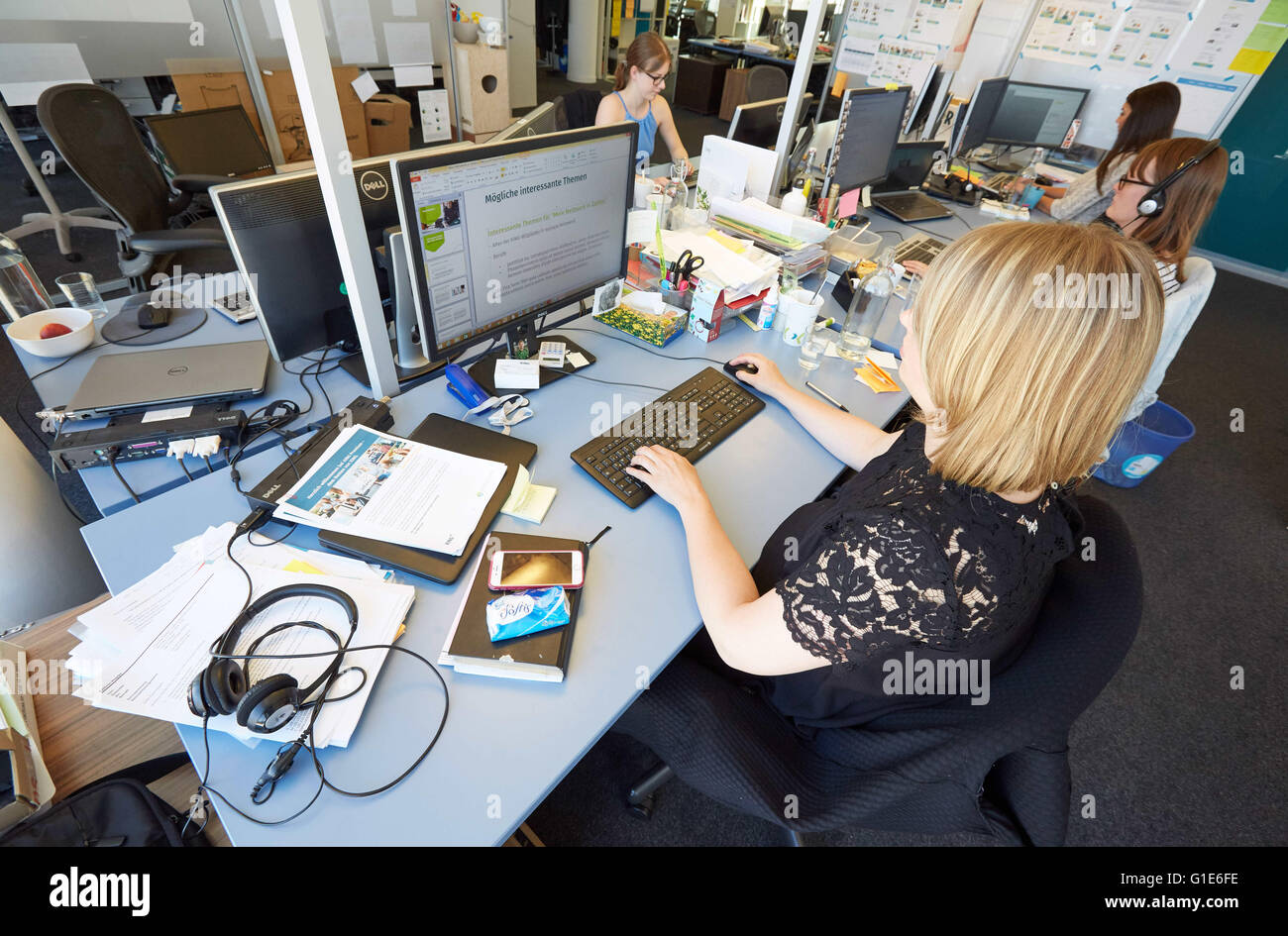 Hamburg, Germany. 10th May, 2016. Employees of the internet company ...