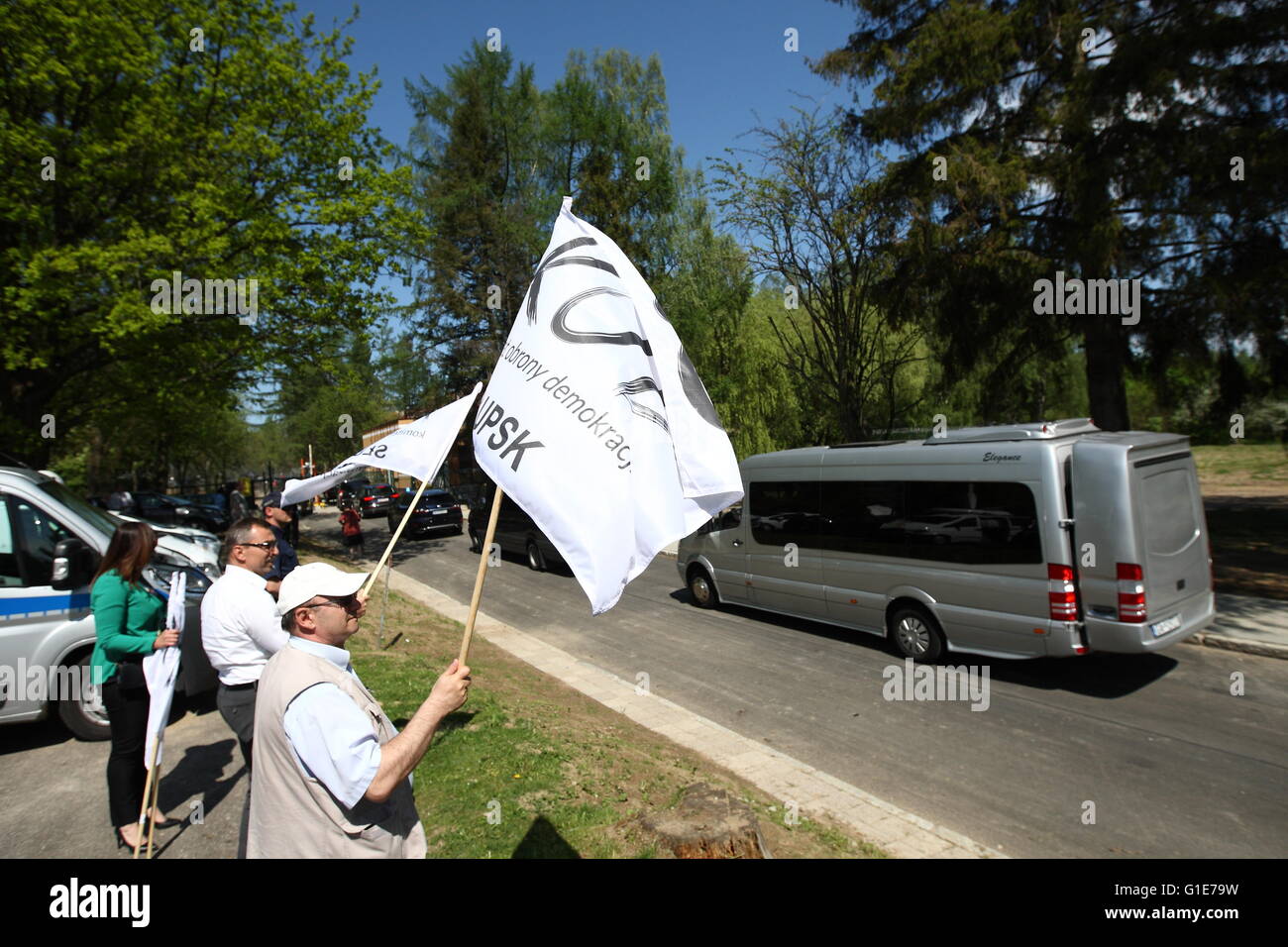 Redzikowo , Poland 13th, May 2016 Picket in front of Redzikowo military ...