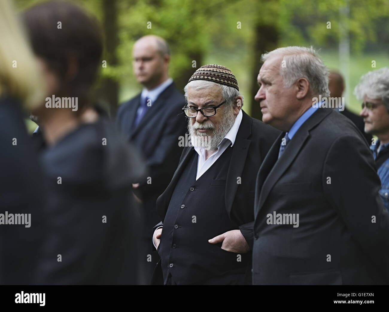 Lety, Czech Republic. 13th May, 2016. Chief Rabbi of the city of Prague ...
