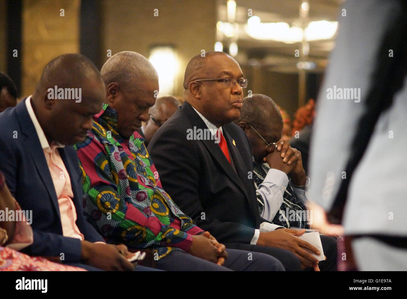 London, England. 13 May 2016. (L to R) Unknown, President John Dramani ...