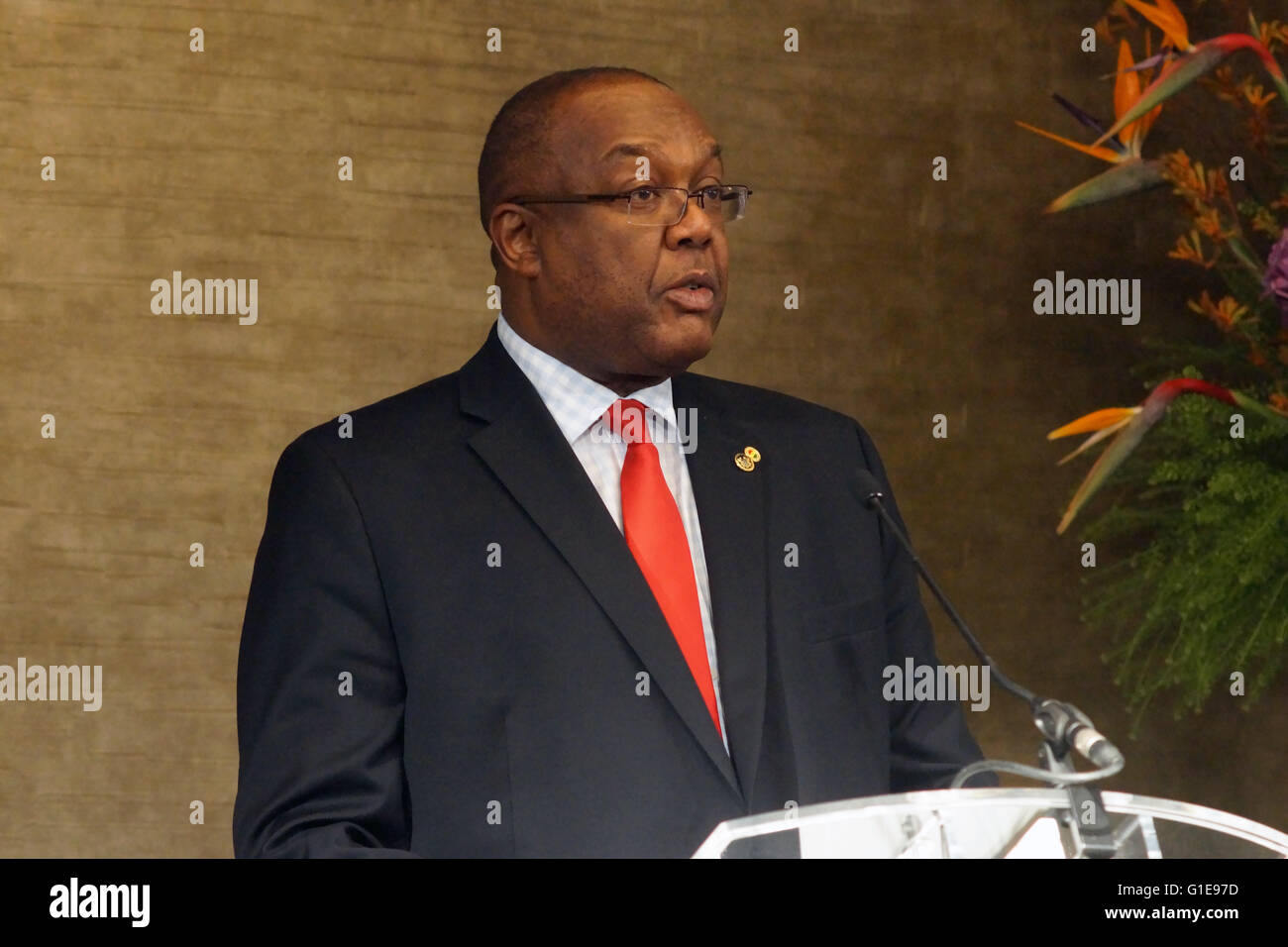 London, England. 13 May 2016. (Centre) Professor Victor Emmanuel Smith ...