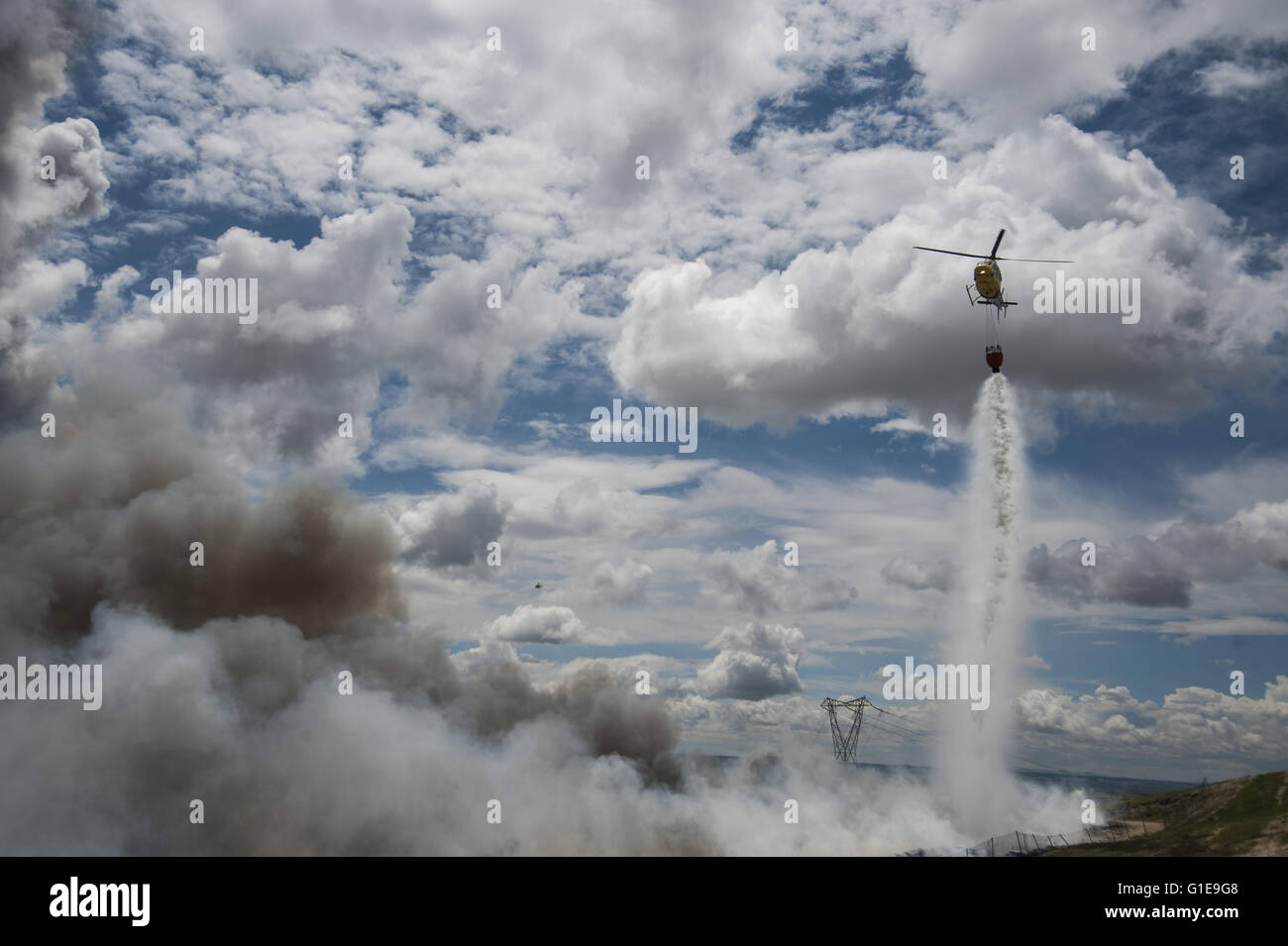 Madrid, Spain. 13th May, 2016. A fire, allegedly caused, fire a ...