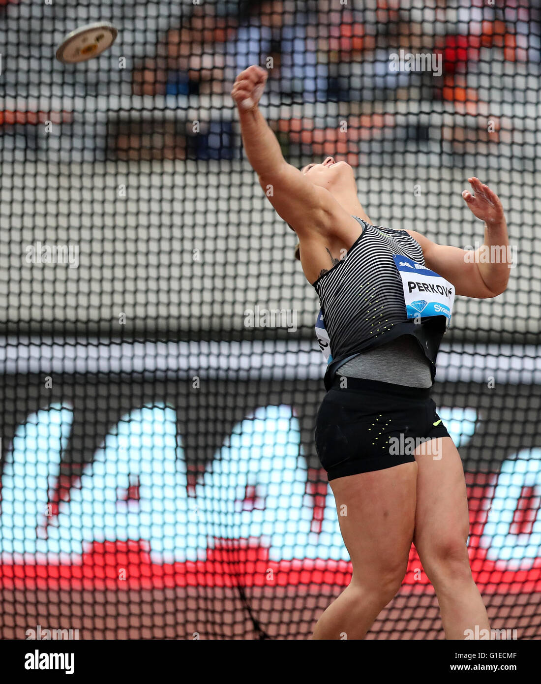 (160514) -- SHANGHAI, MAY 14, 2016(Xinhua) -- Sandra Perkovic of ...