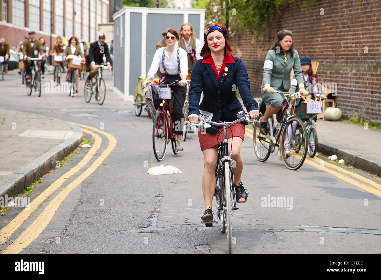 London, UK - 14 May 2016 - hundreds take part the London Tweed Run, a ...