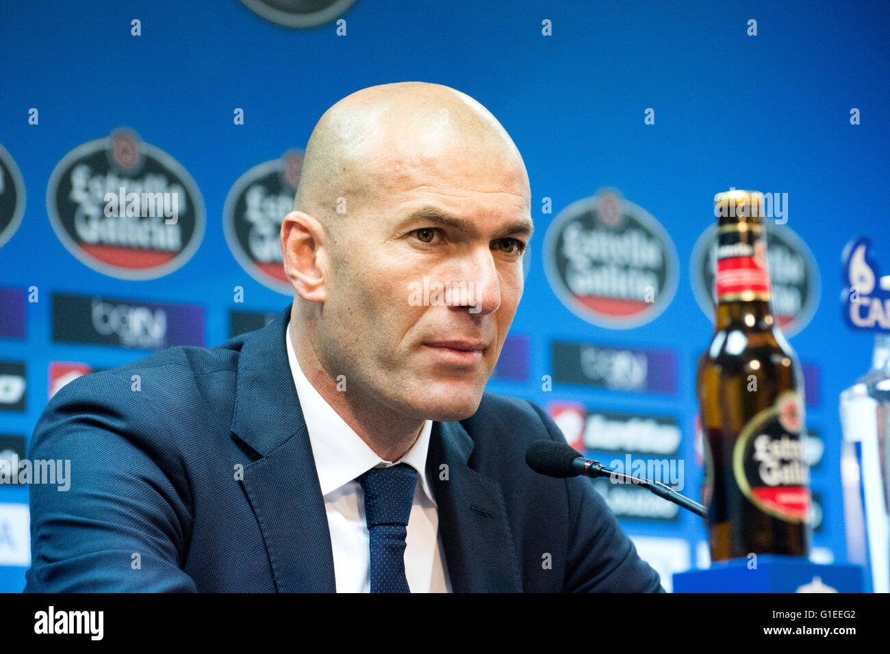 La Coruña, Spain. 14th May, 2016. Zinedine Zidane (Coach, Real Madrid ...
