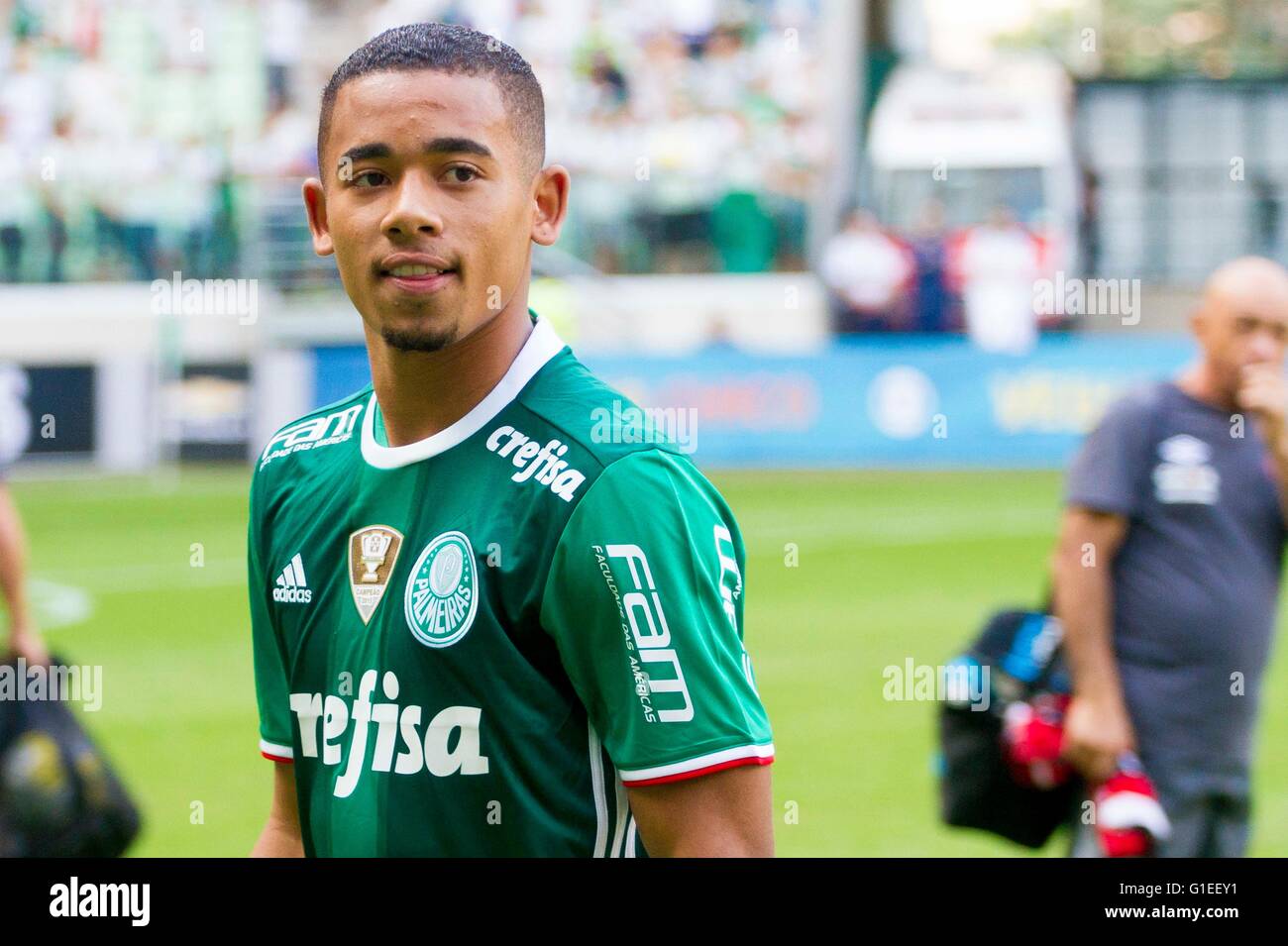 SAO PAULO, Brazil - 05/14/2016: PALM X ATHLETIC PR - Gabriel Jesus during the match between ...