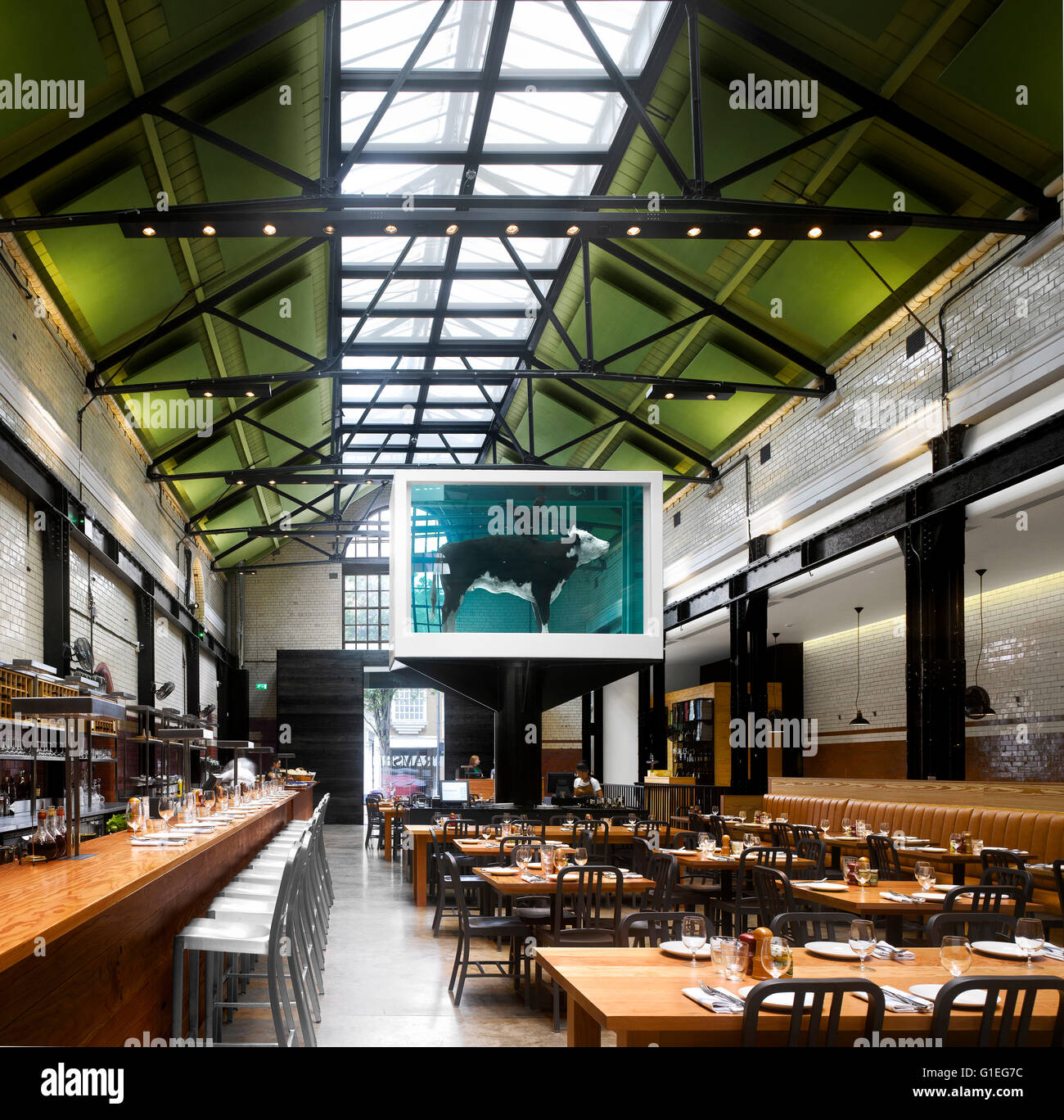 The Tramshed Restaurant in Shoreditch for Mark Hix. Sculpture by Damian ...