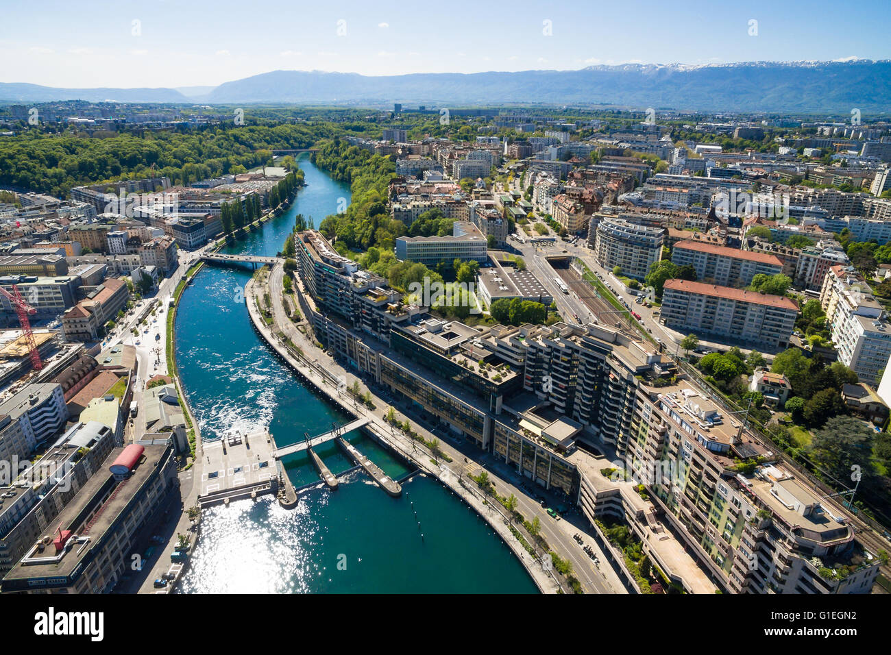 Aerial view of Geneva city in Switzerland Stock Photo - Alamy