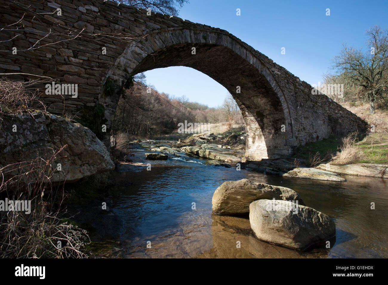 Ateren bridge, Byzantine Medieval bridge, Southeastern Bulgaria Stock ...