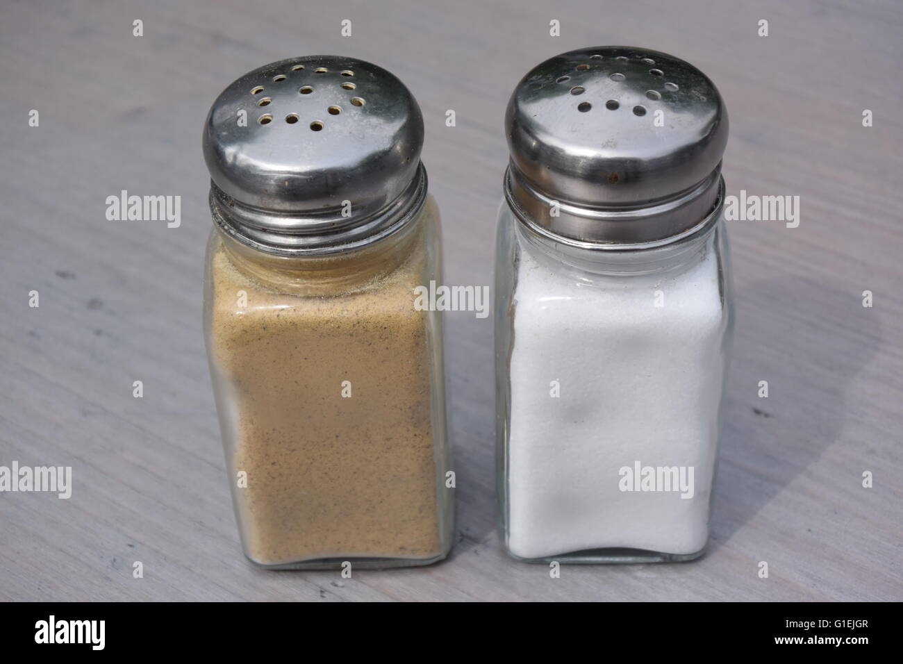 Salt and pepper on table hi-res stock photography and images - Alamy