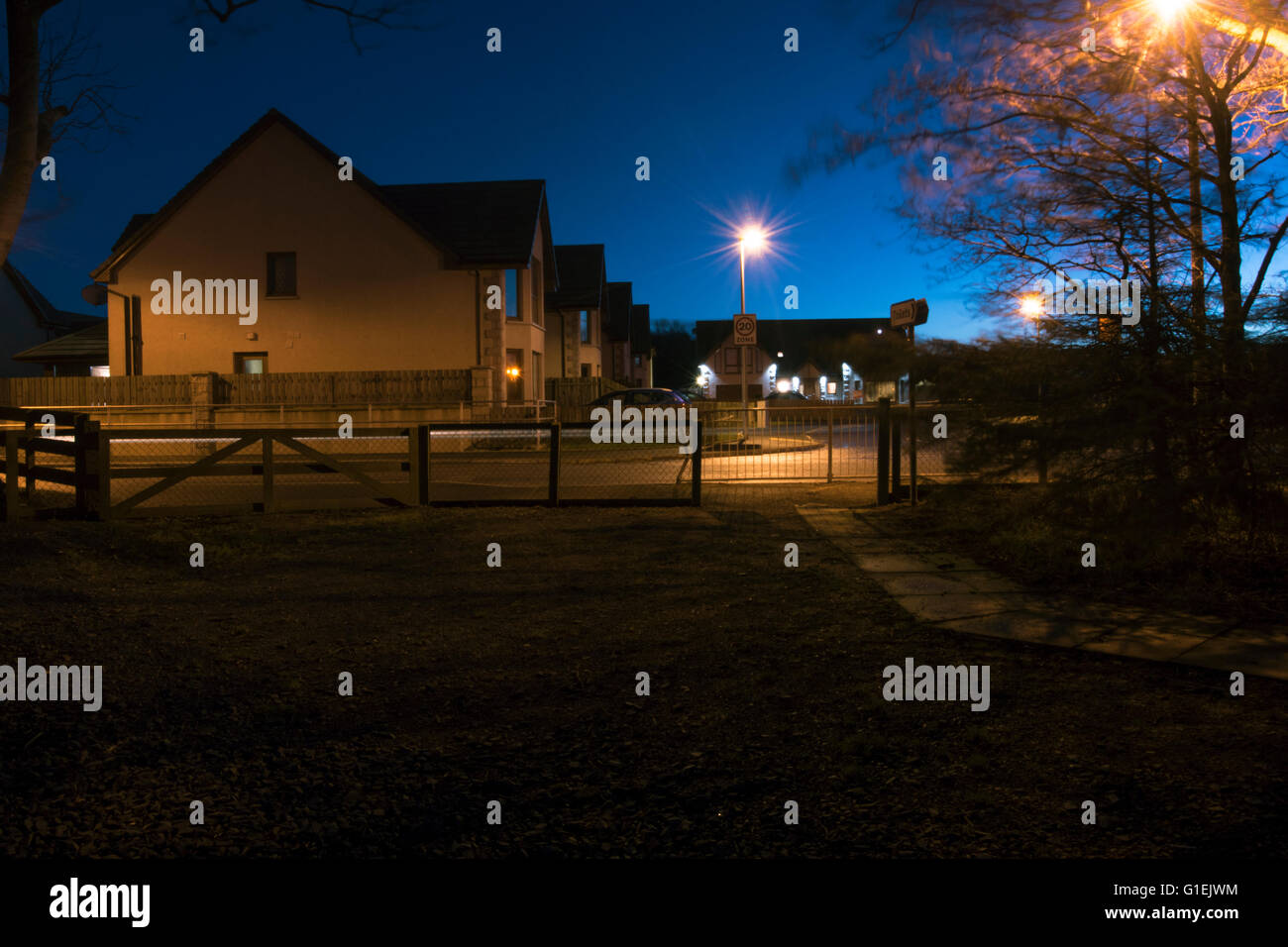 Village at Night Stock Photo - Alamy