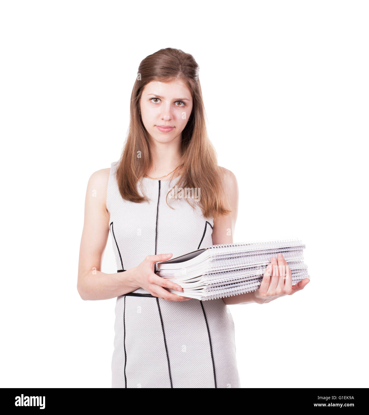 Nice female student smiling Stock Photo - Alamy