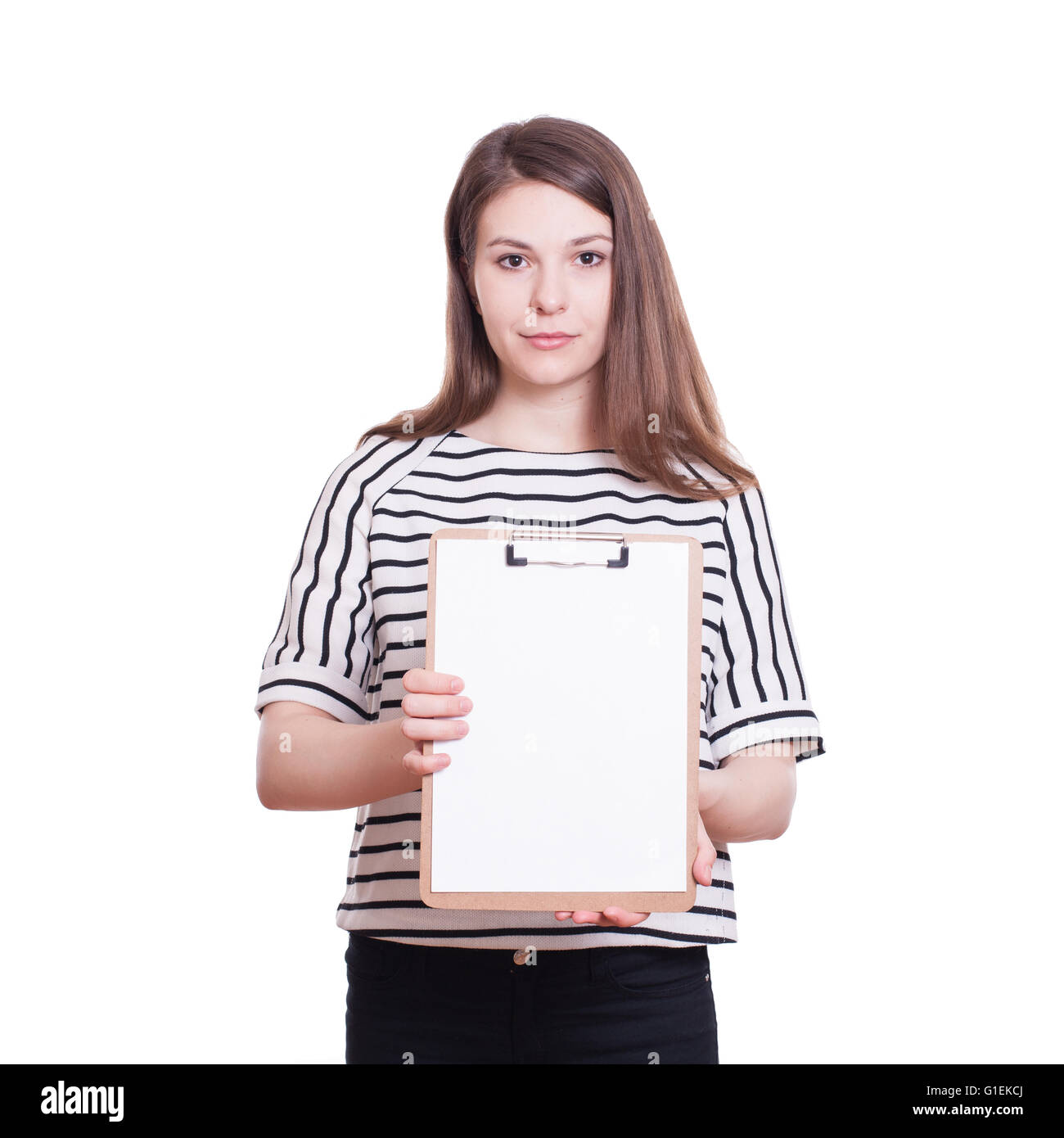 Girl with clipboard hi-res stock photography and images - Alamy