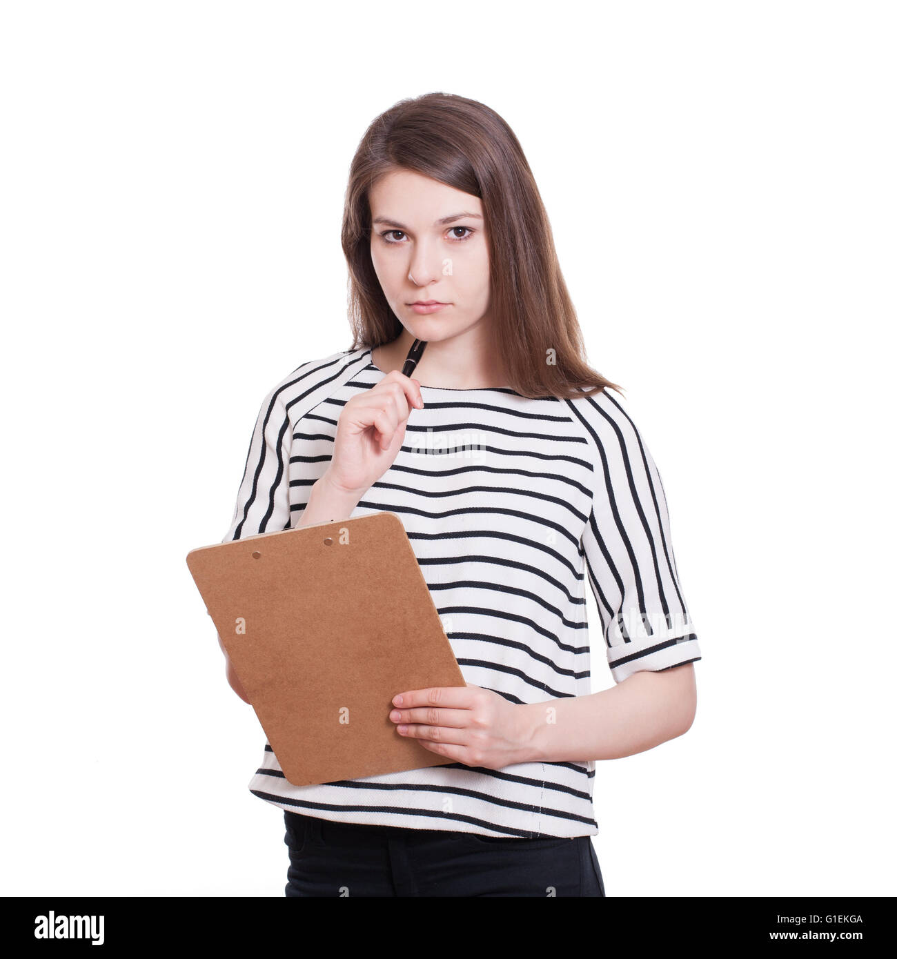 Interview clipboard female hi-res stock photography and images - Alamy