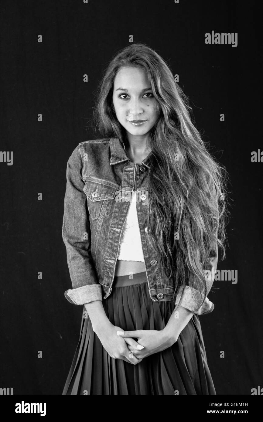 Outdoors slim Black and White Stock Photos & Images - Alamy