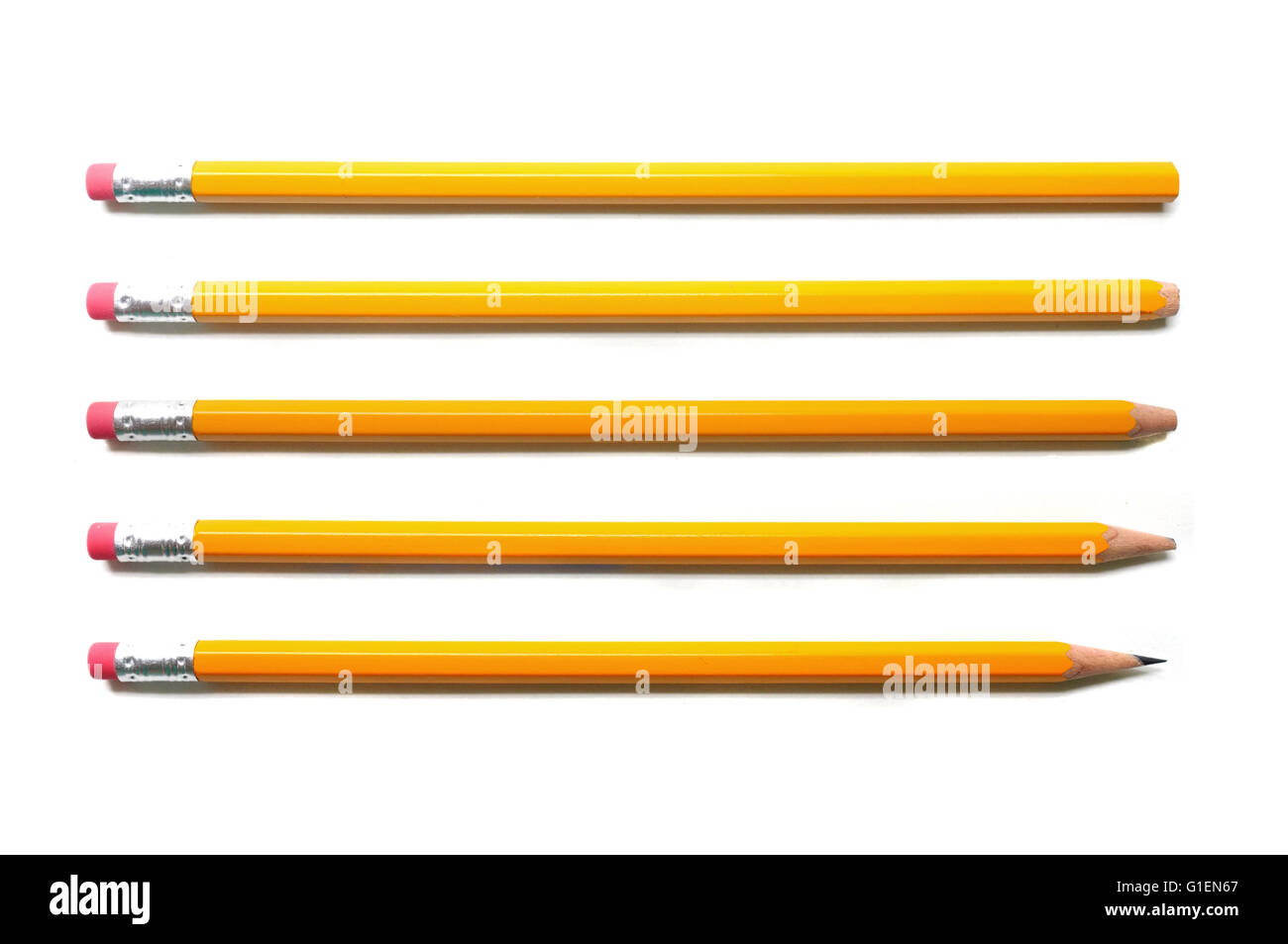 Blunt to sharp pencils hi-res stock photography and images - Alamy