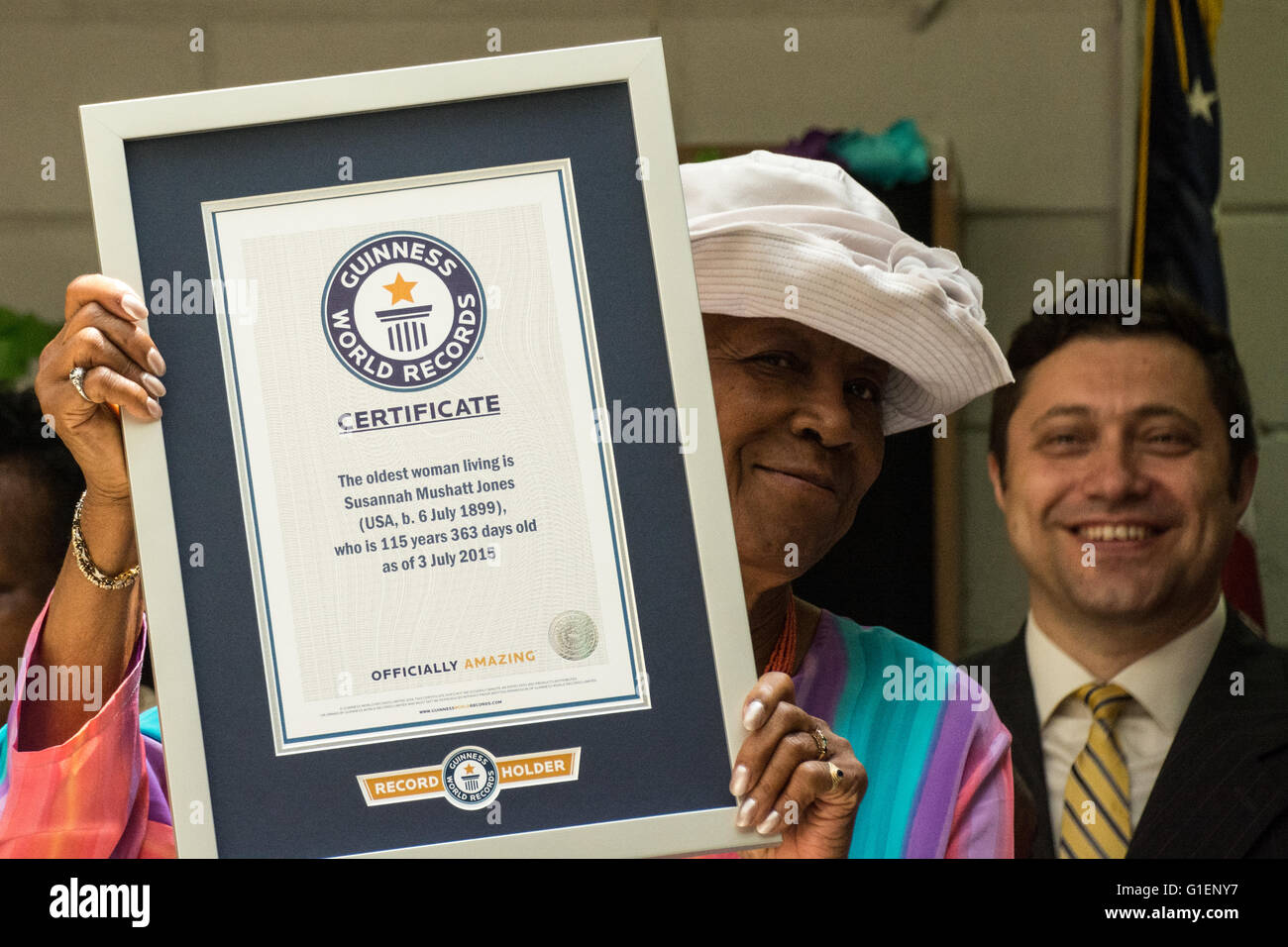 Brooklyn, NY. 7th July 2015. Susannah Mushatt Jones of Brooklyn, NY ...