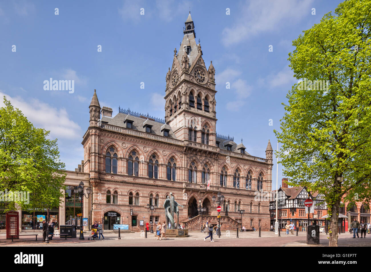 The Town Hall in Chester, Cheshire, England, a Gothic Revival building ...