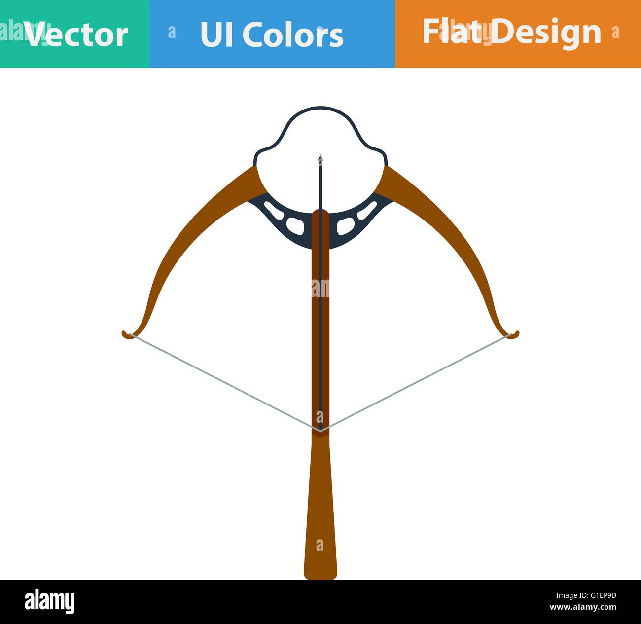 Flat design icon of crossbow in ui colors. Vector illustration Stock ...