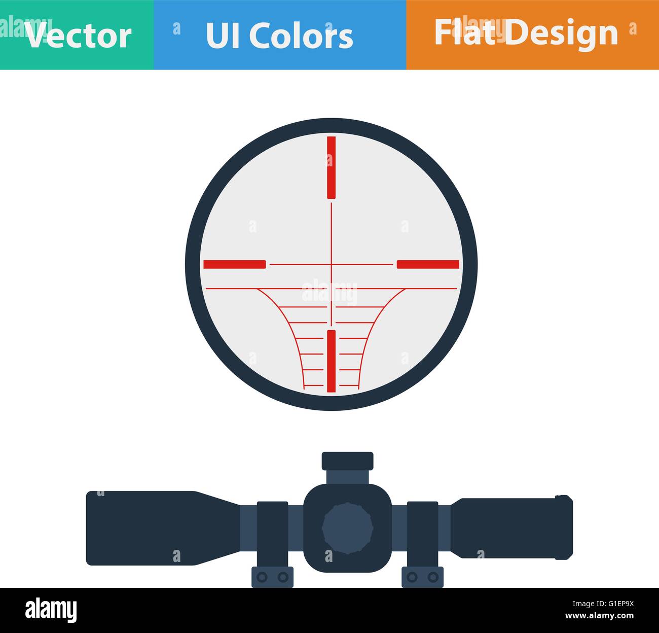 Flat design icon of scope in ui colors. Vector illustration Stock ...