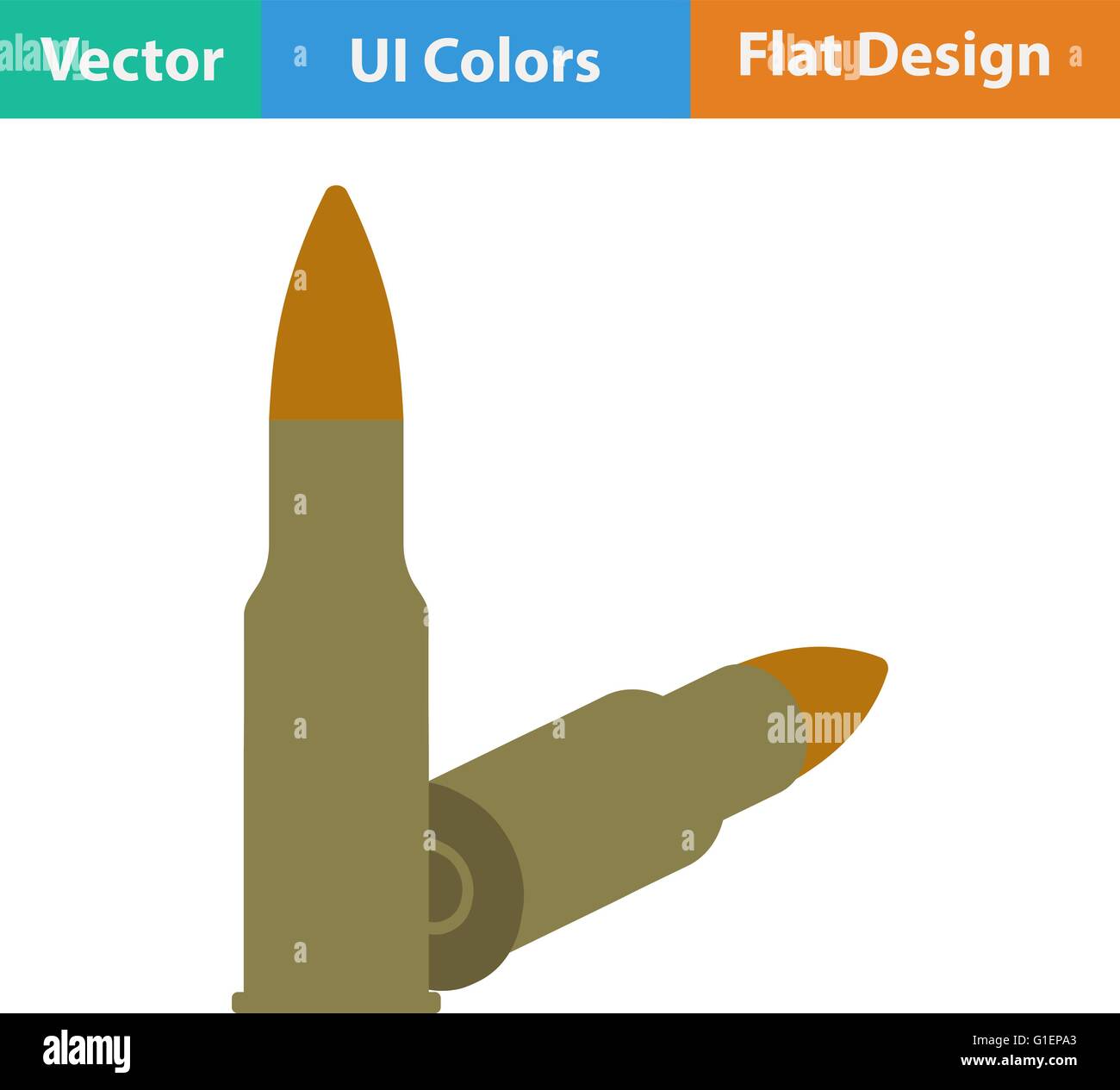 Flat design icon of rifle ammo in ui colors. Vector illustration Stock ...