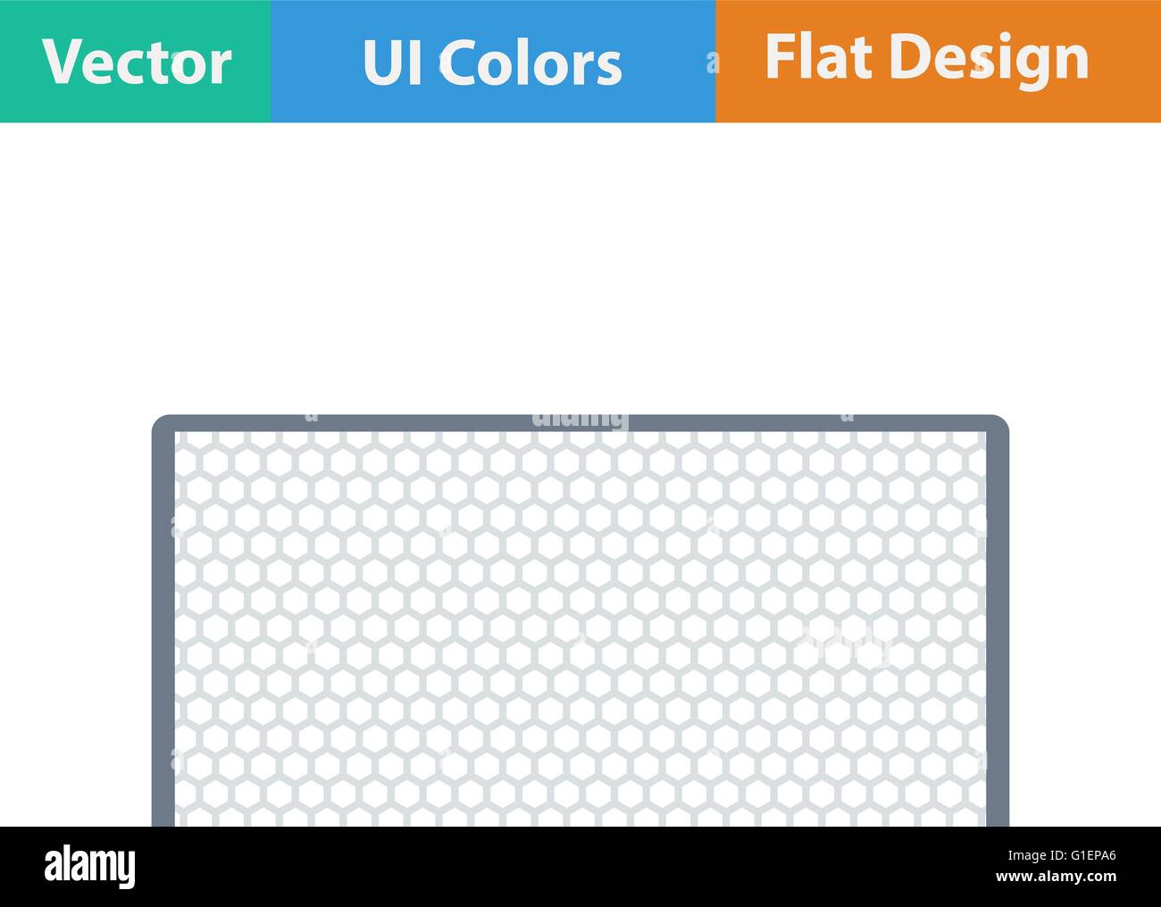 Flat design icon of football gate in ui colors. Vector illustration ...
