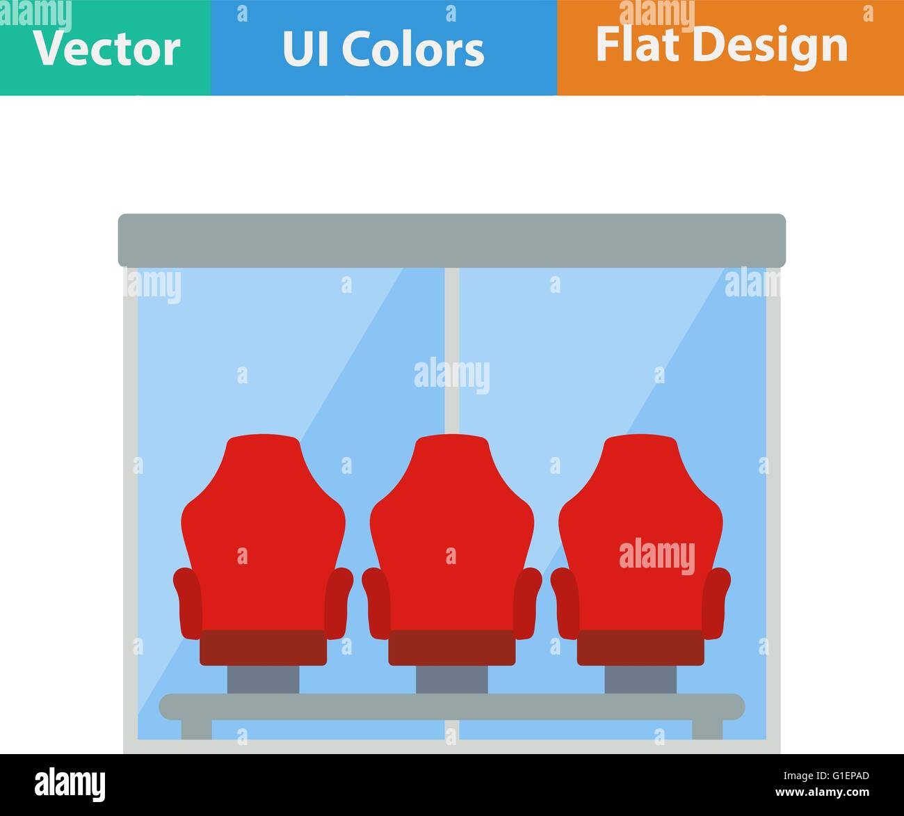 Flat design icon of football player's bench in ui colors. Vector ...