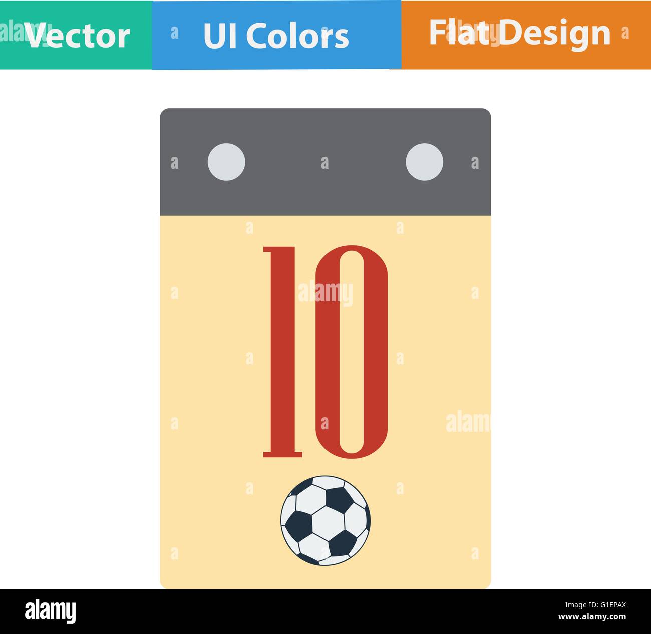Flat design icon of football calendar in ui colors. Vector illustration ...