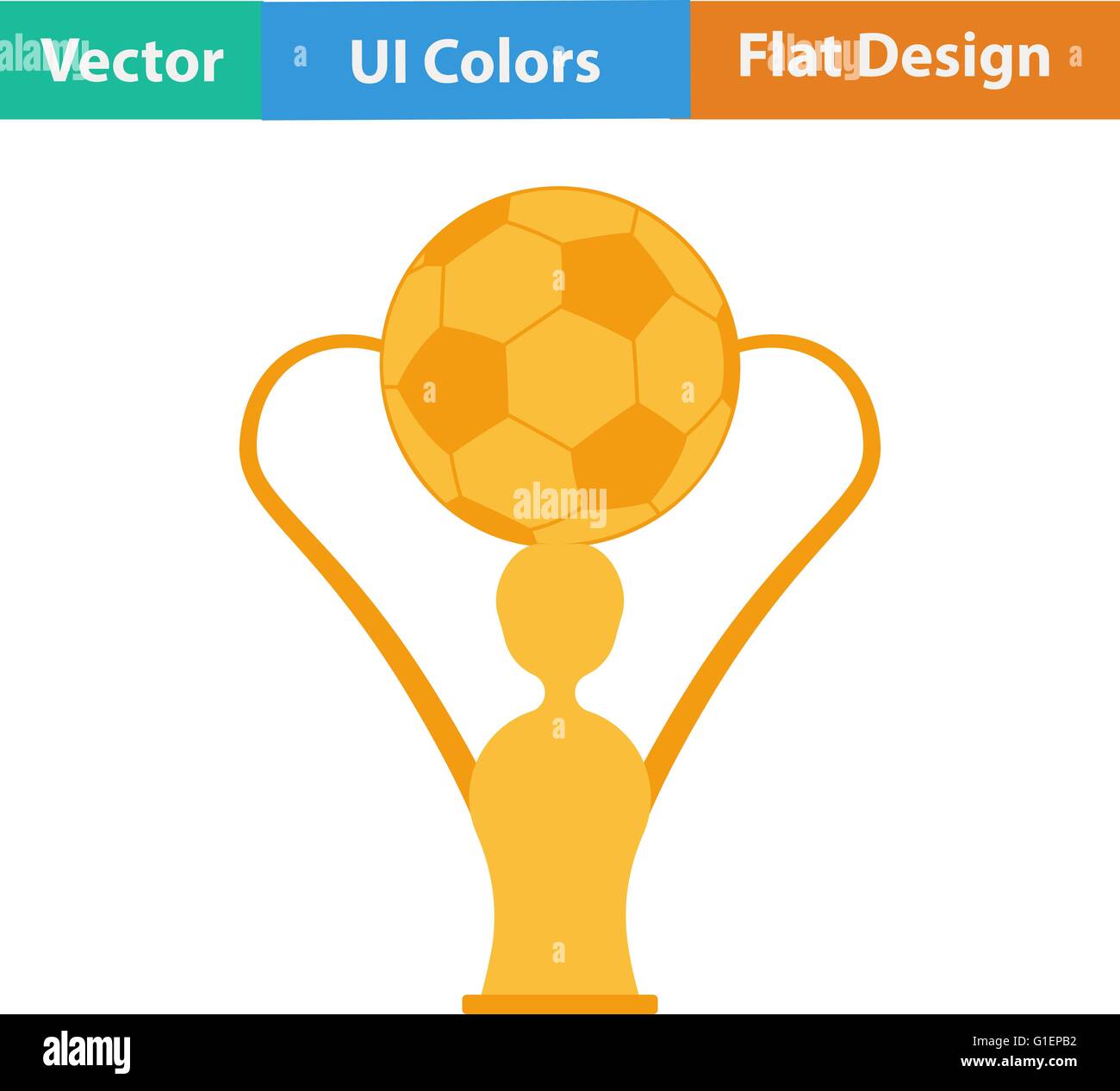 Flat design icon of football cup in ui colors. Vector illustration ...