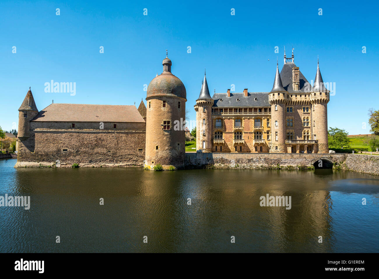 Castle in La Clayette, Brionnais, Saone et Loire. France Stock Photo ...