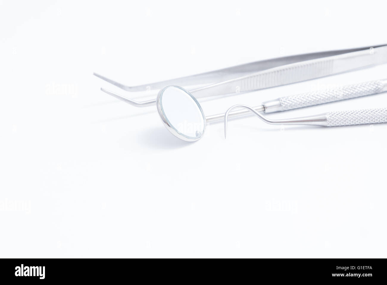 Dental Tools set on white background Stock Photo - Alamy