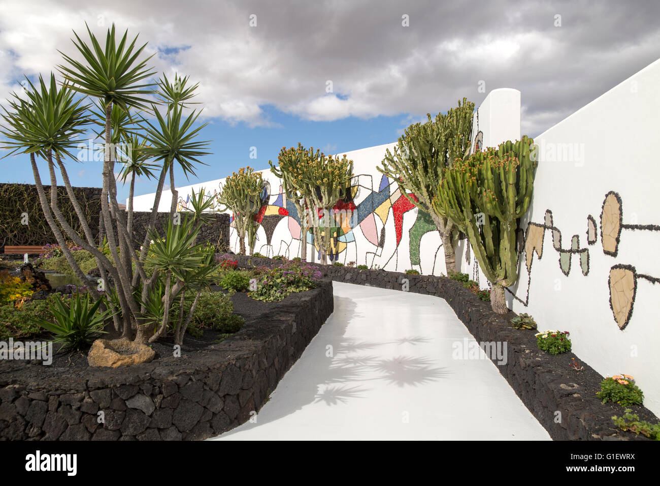 Mural in cactus garden fundacion cesar manrique hi-res stock ...