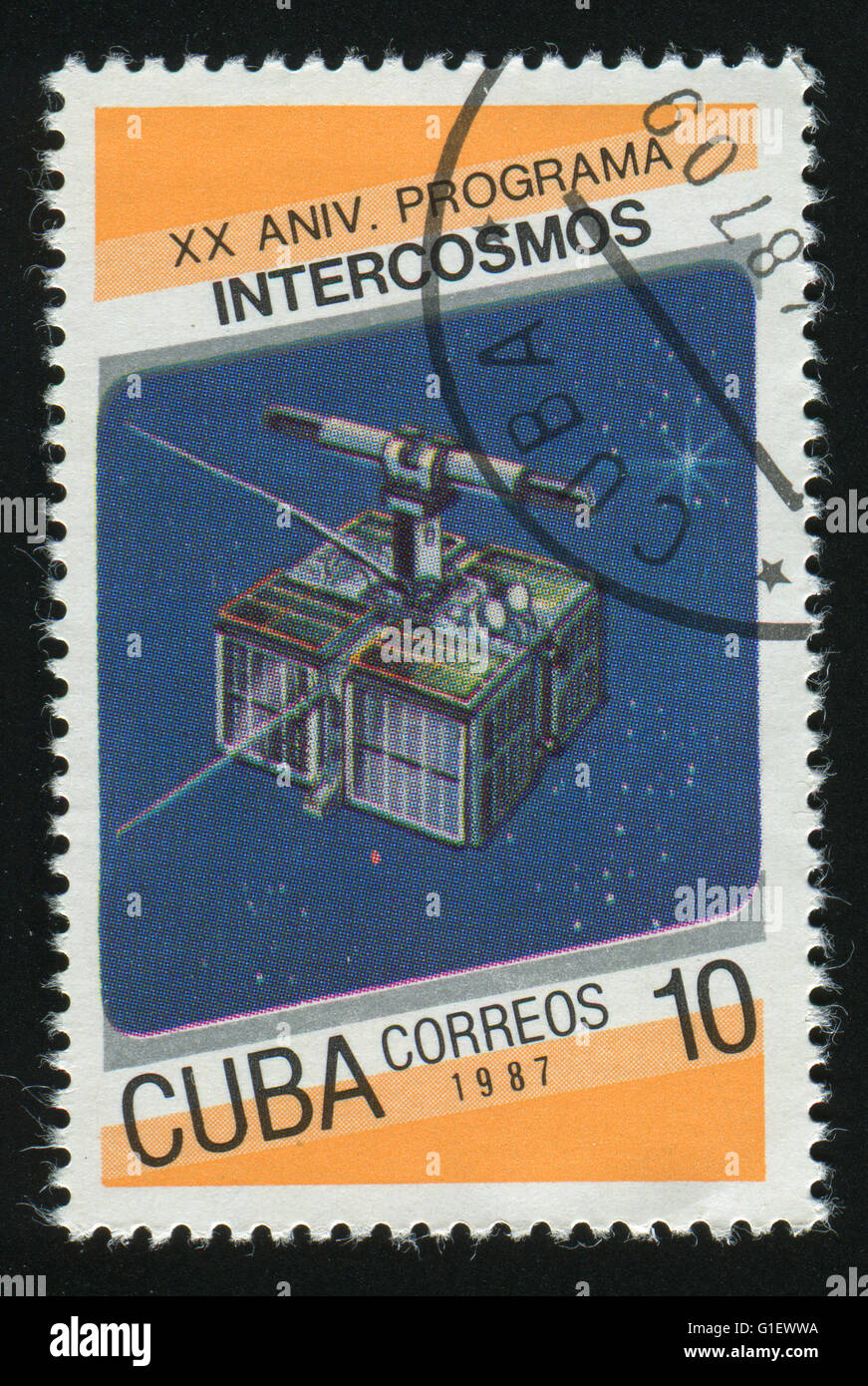 CUBA - CIRCA 1987: The Soviet space program Intercosmos, circa 1987 ...