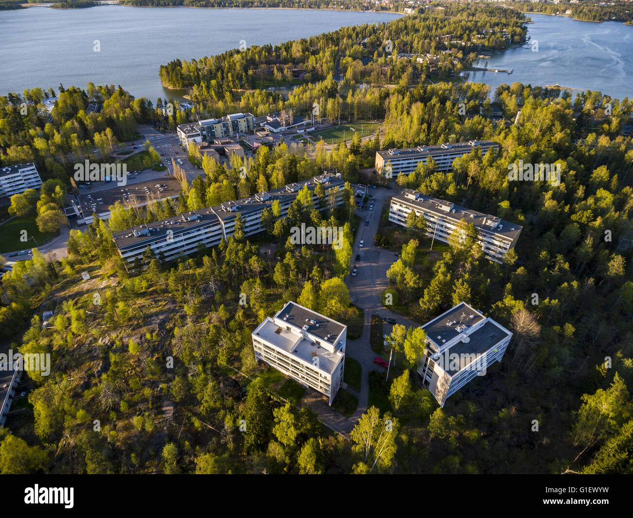 Ilmakuva lehtisaaresta, helsinki. ||| Aerial view of the lehtisaari ...