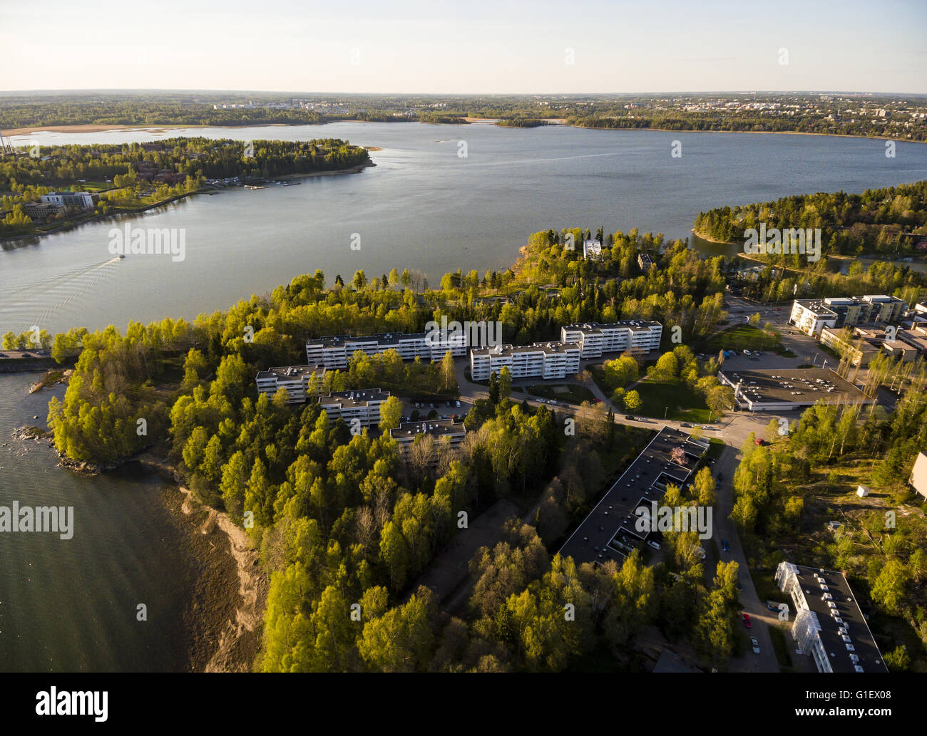 Ilmakuva lehtisaaresta, helsinki. ||| Aerial view of the lehtisaari ...