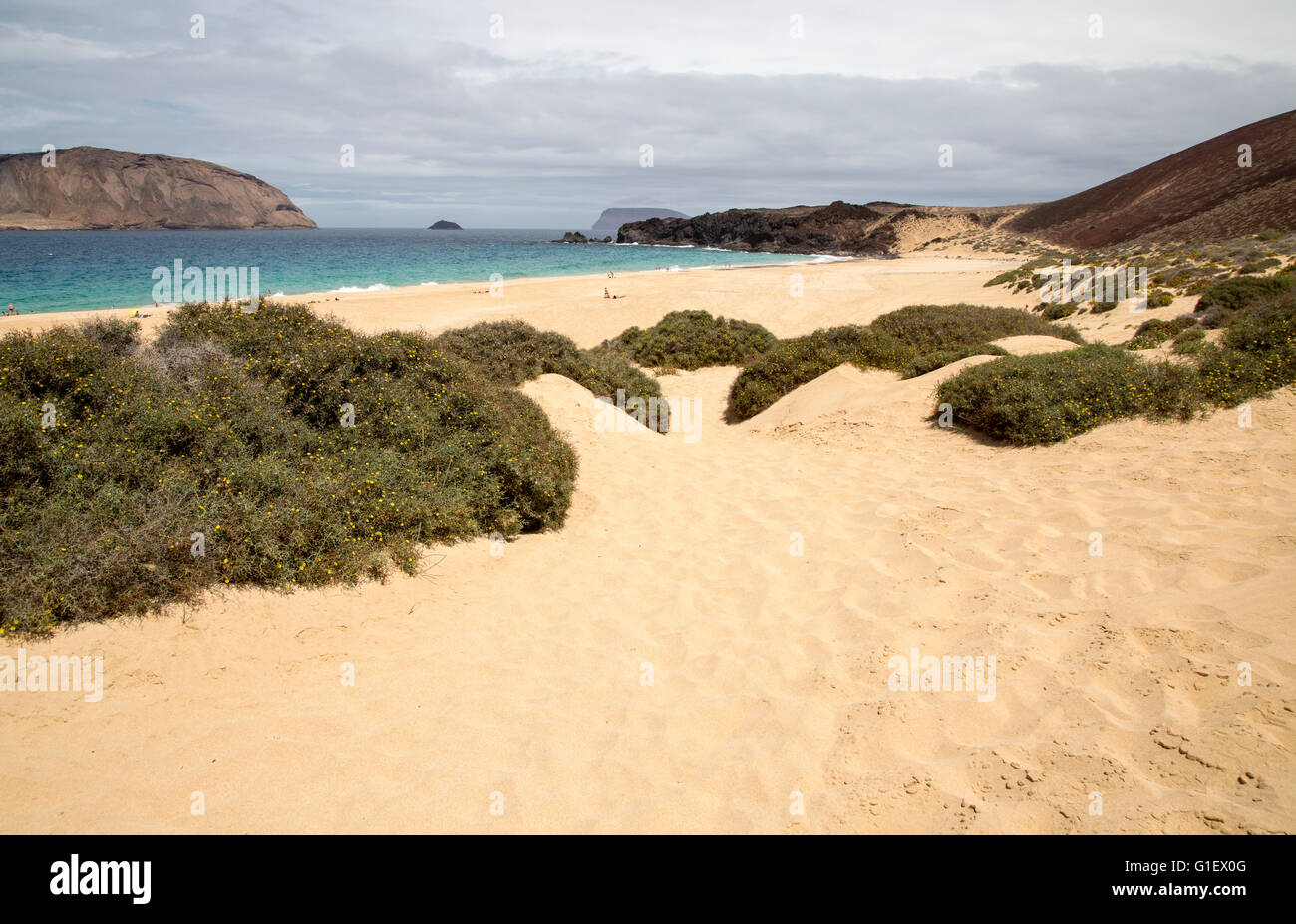 Montana Clara island nature reserve and sandy beach Playa de las ...