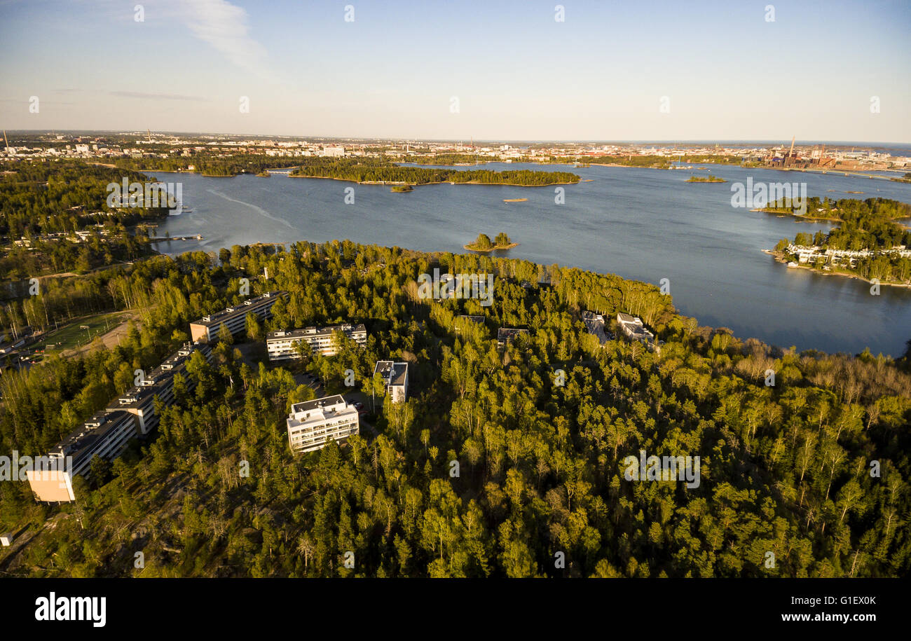 Ilmakuva lehtisaaresta, helsinki. ||| Aerial view of the lehtisaari ...