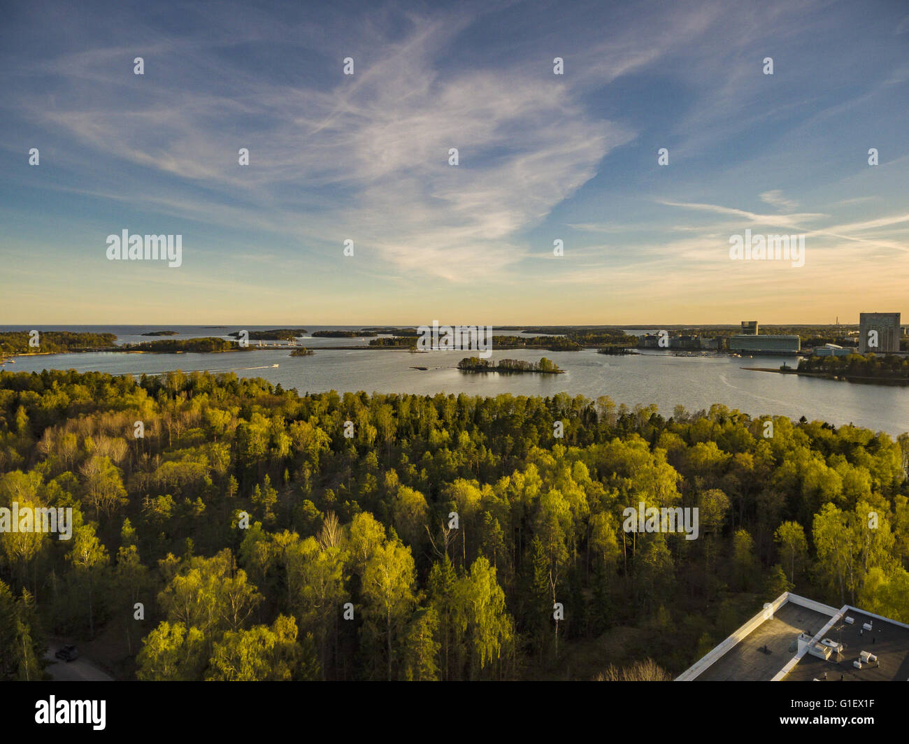 Ilmakuva lehtisaaresta, helsinki. ||| Aerial view of the lehtisaari ...