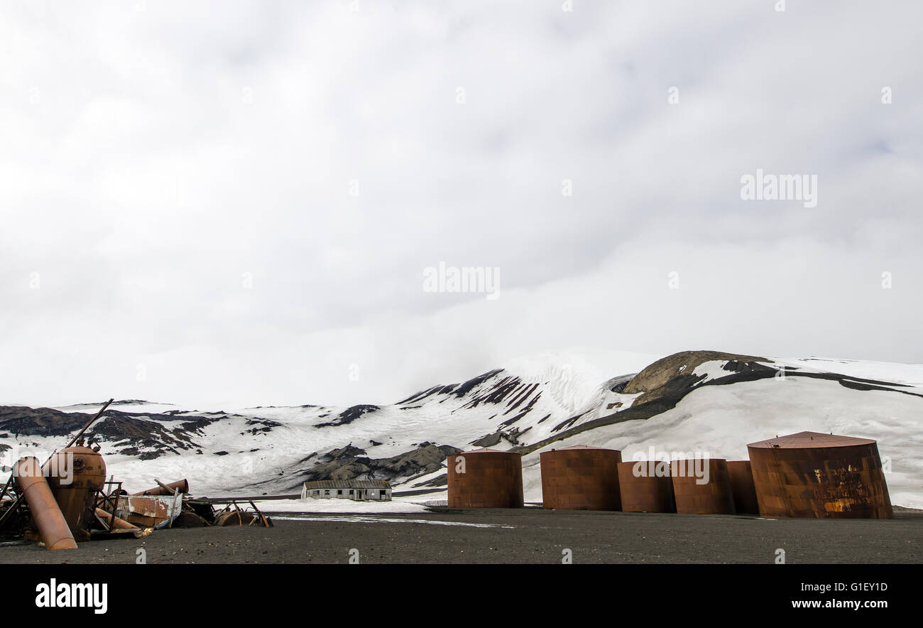 Old whaling station Deception Island South Shetland Islands Antarctic ...