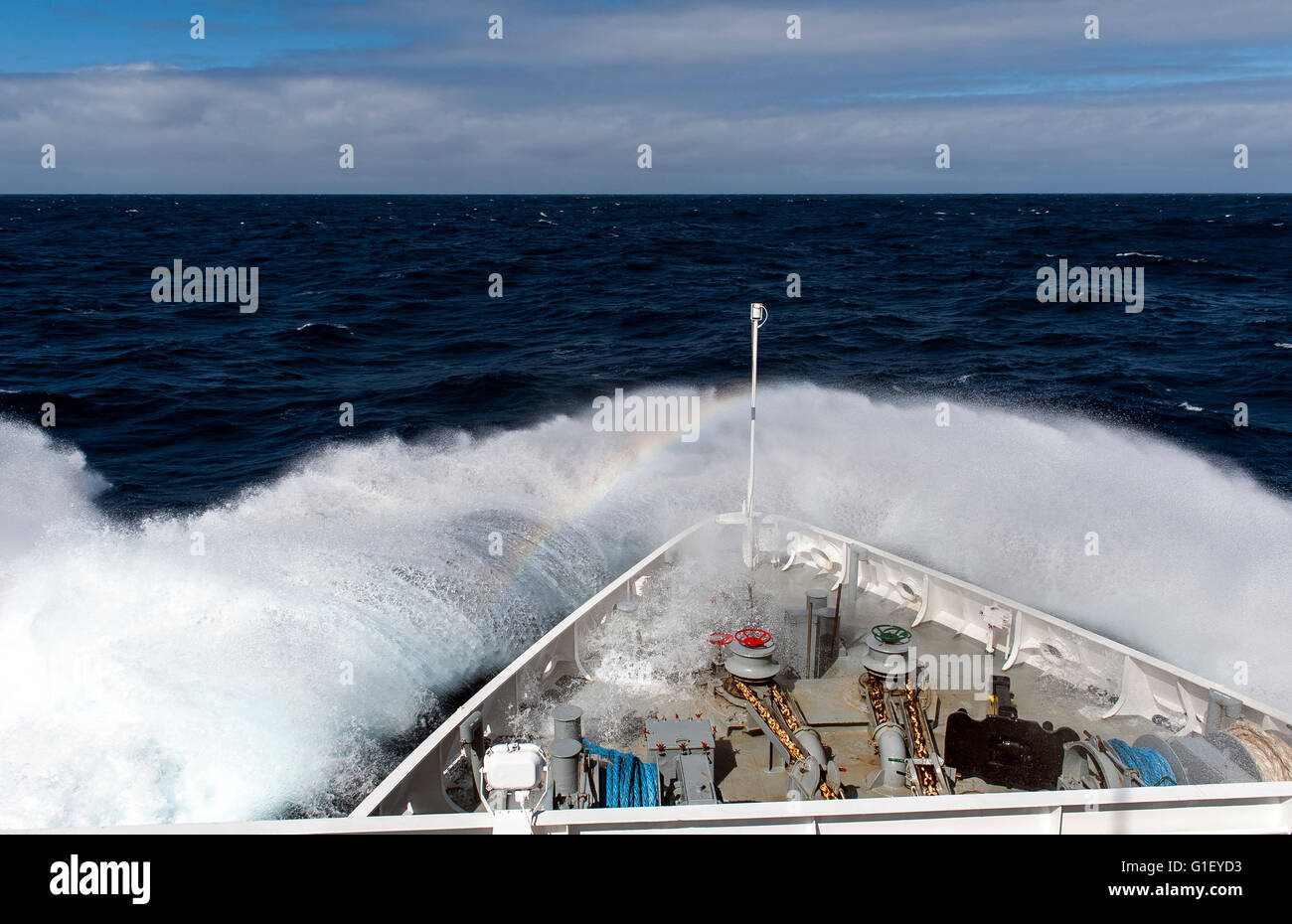 Expedition cruise sailing in rough seas in the Southern Ocean New ...