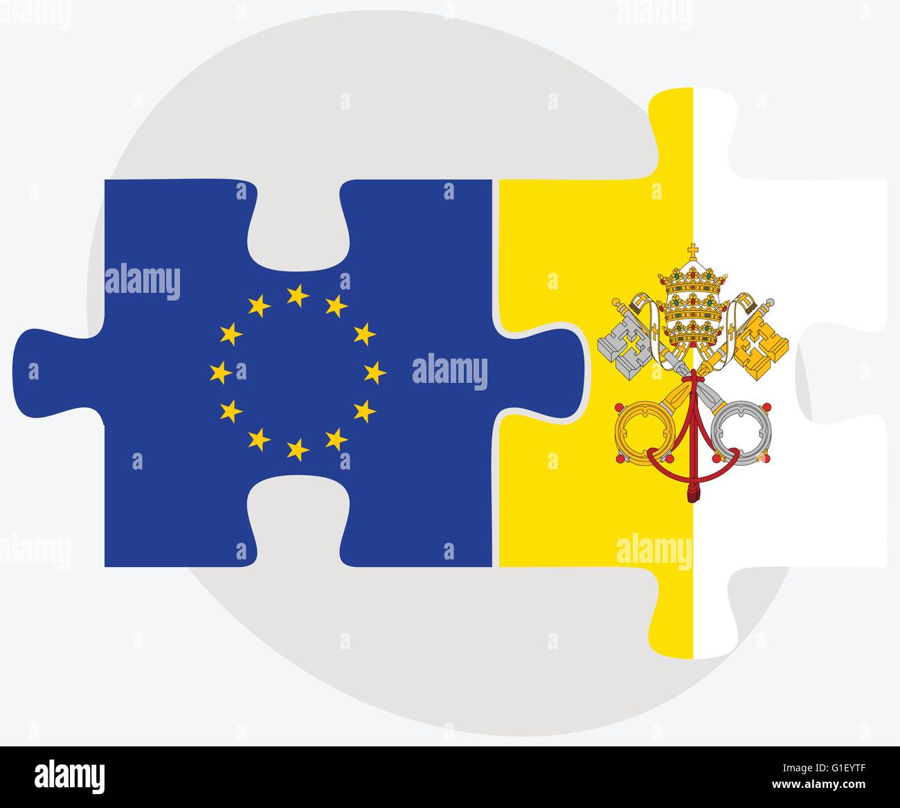 Vector Image - European Union and Holy See - Vatican City State Flags ...