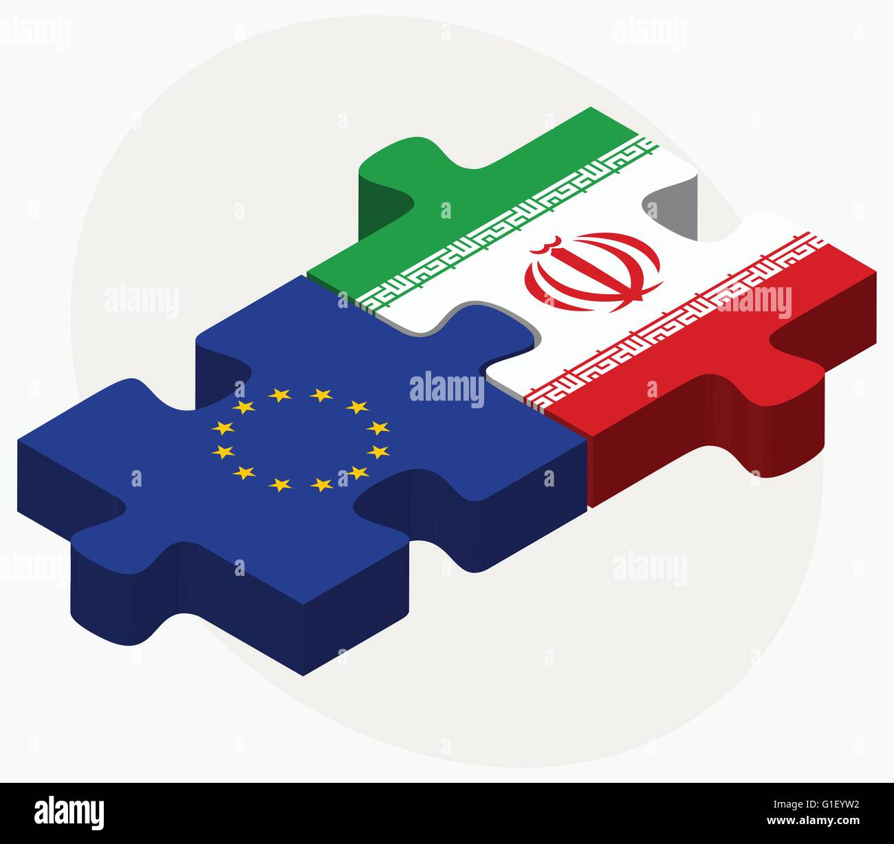 Vector Image - European Union and Iran Flags in puzzle isolated on ...