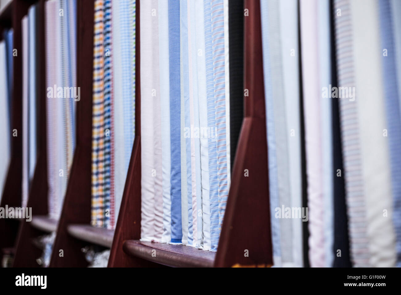 Many types of fine cloth at a bespoke tailor shop Stock Photo - Alamy