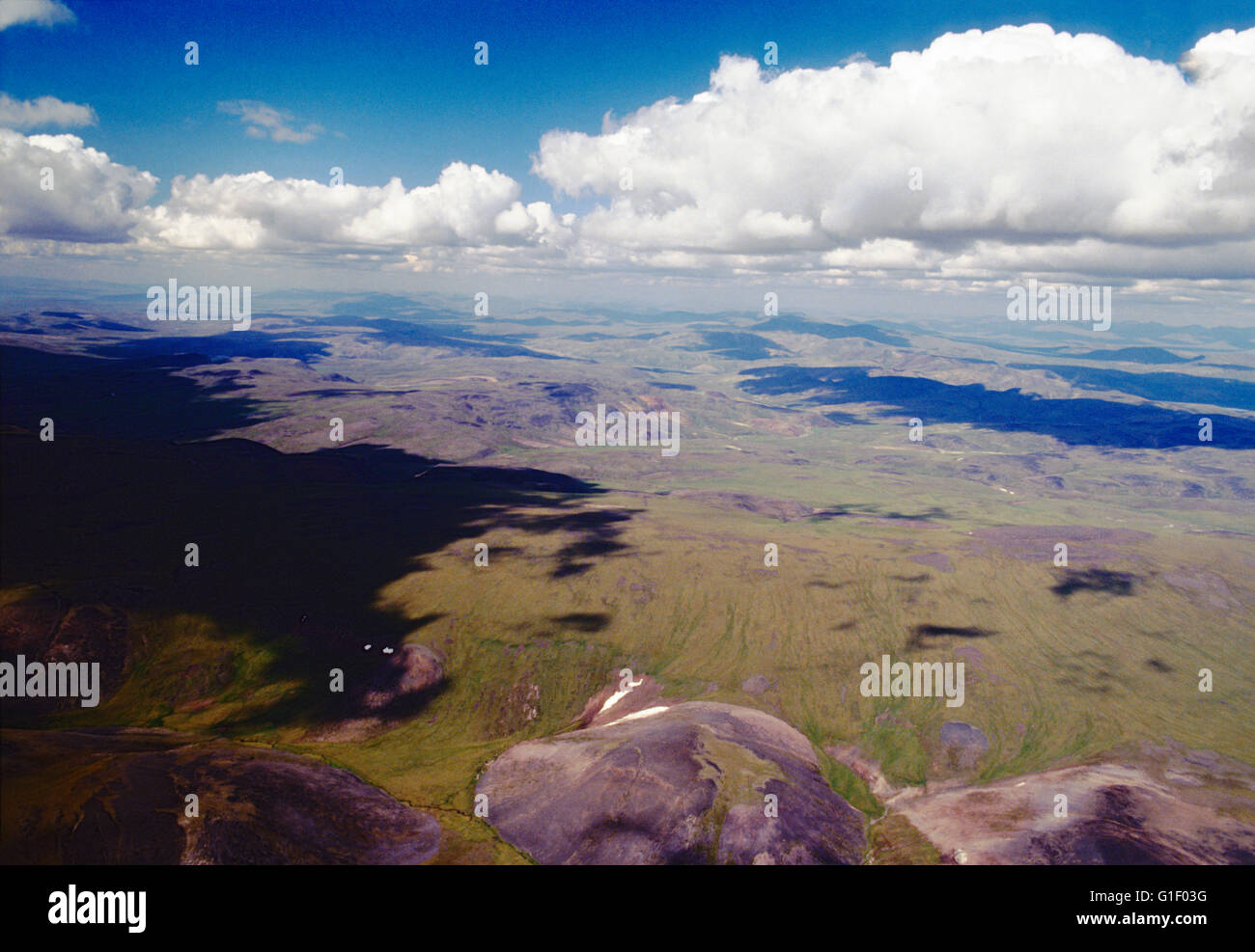 Aerial view of remote Siberia; Chukchi Peninsula; Magadan Region ...