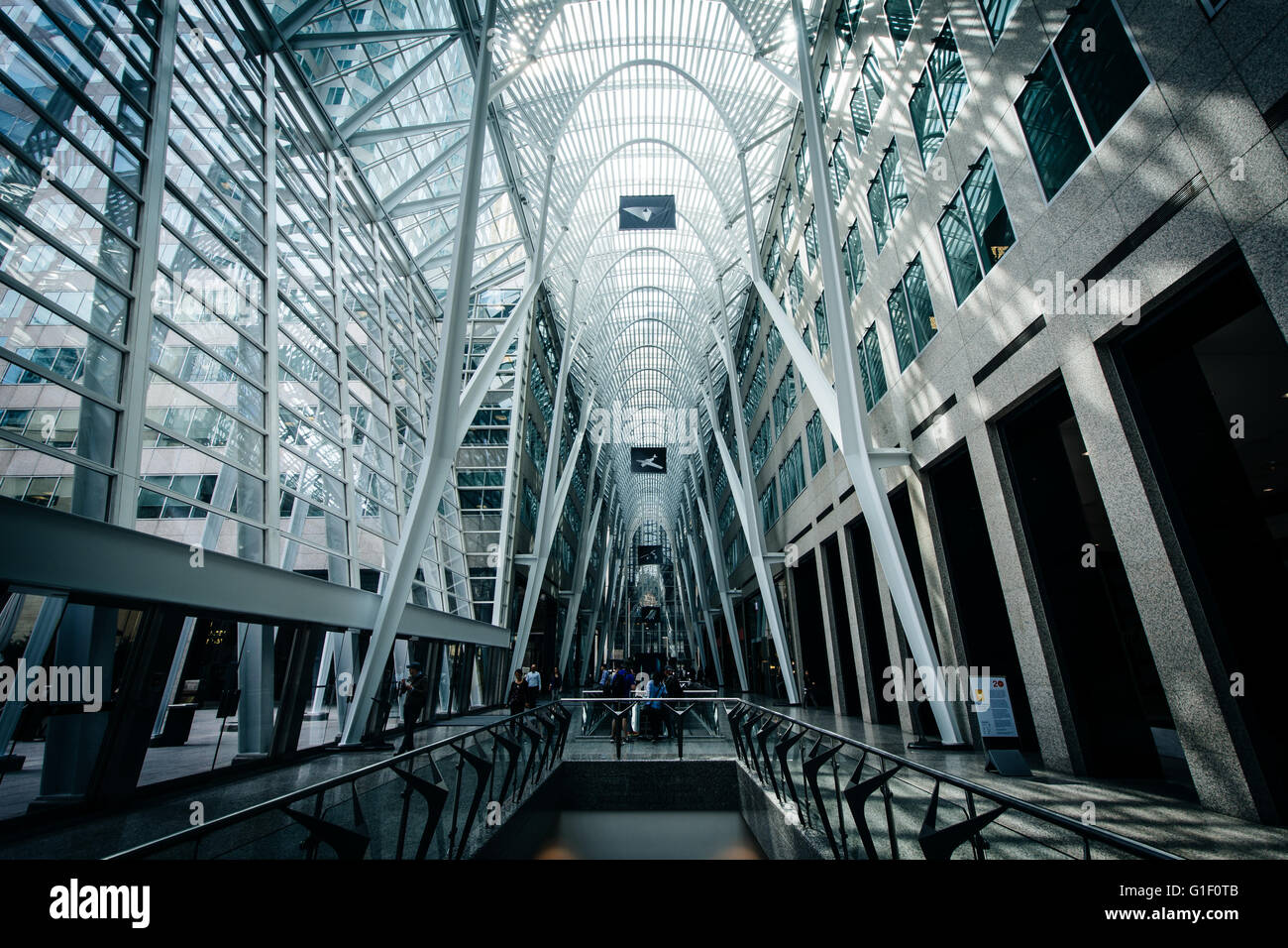 The interior of Allen Lambert Galleria, in downtown Toronto, Ontario ...