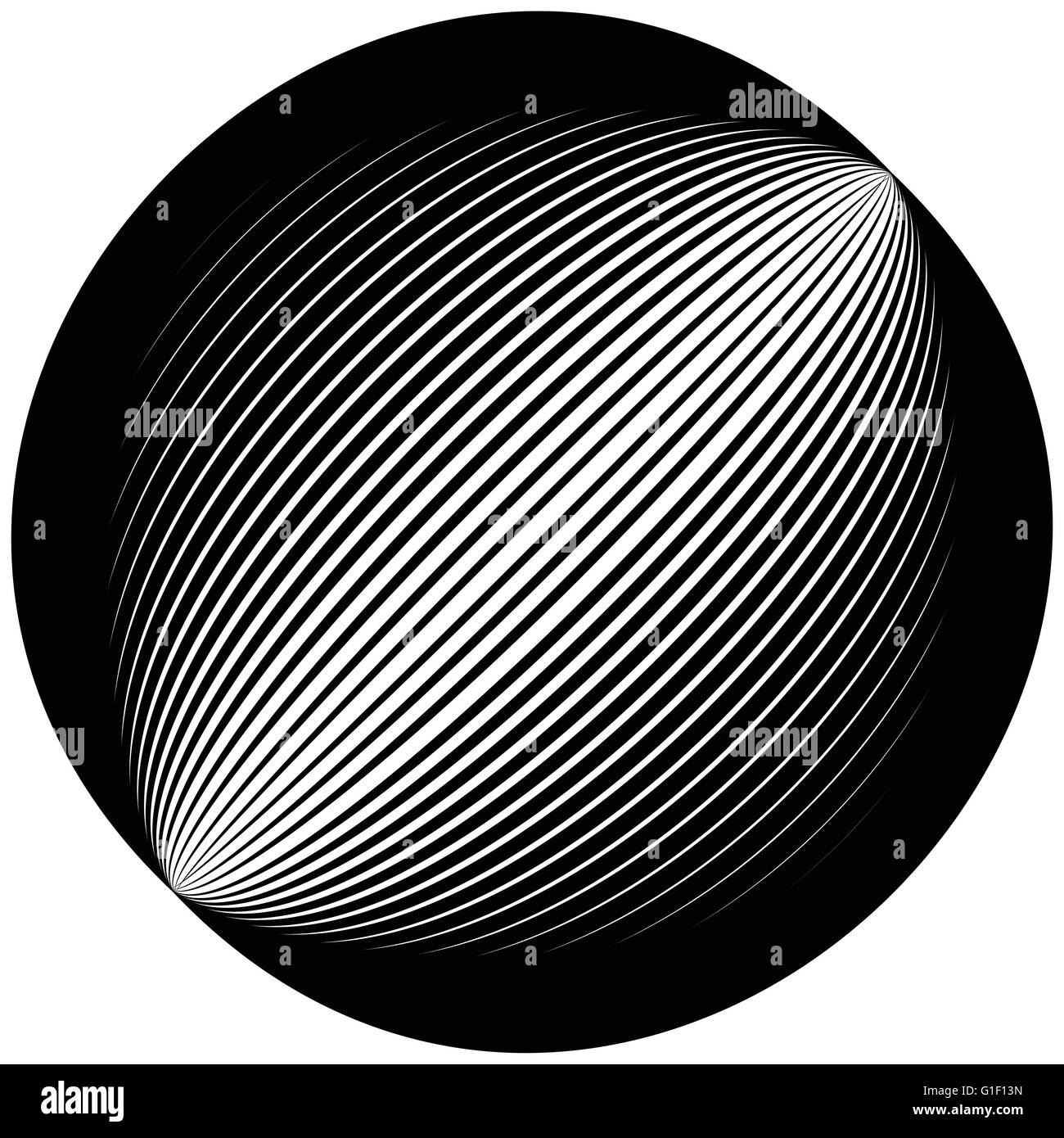 Lined circle element. Diagonal lines forming a circle Stock Vector ...