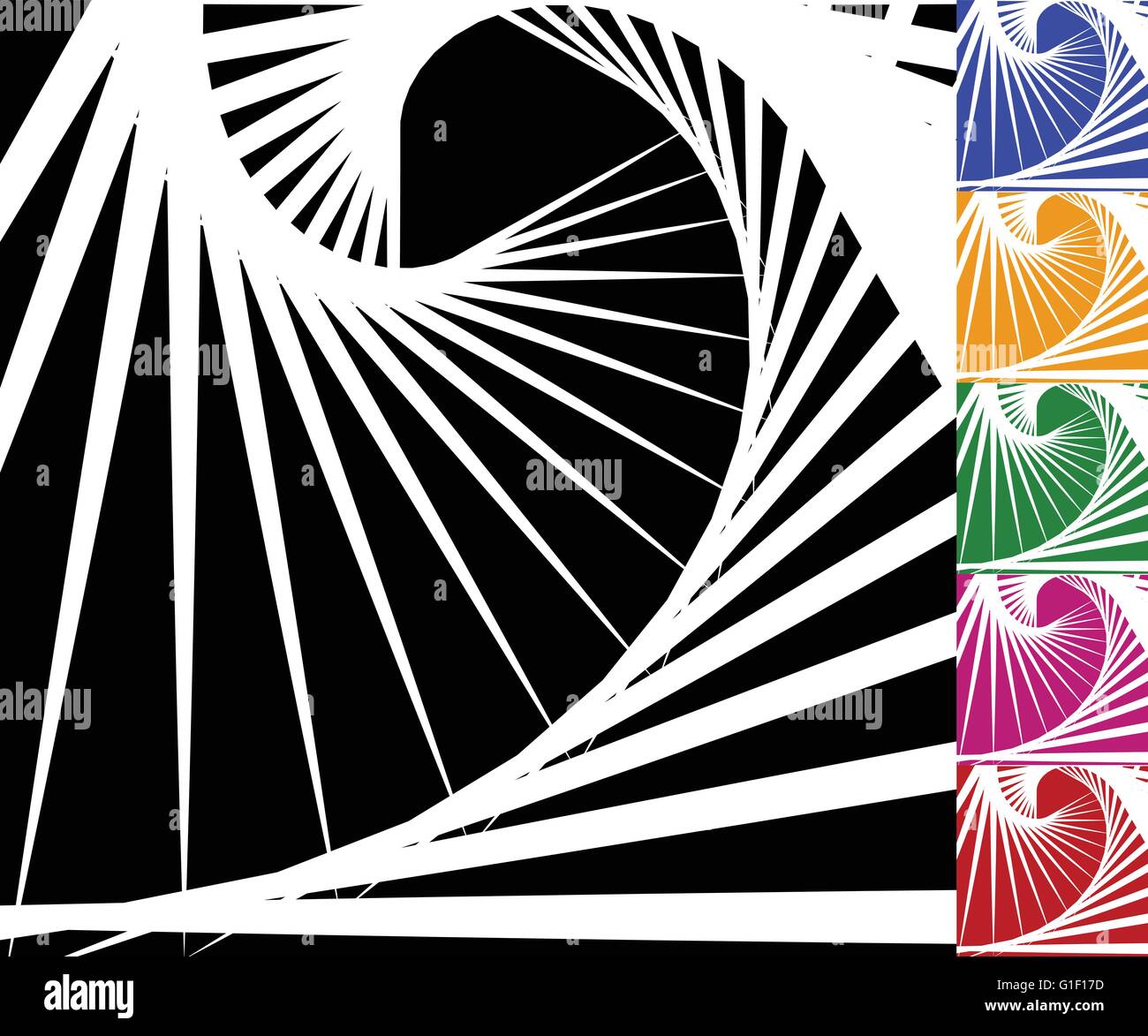 Abstract background set with concentric rotating contour lines. Set of ...