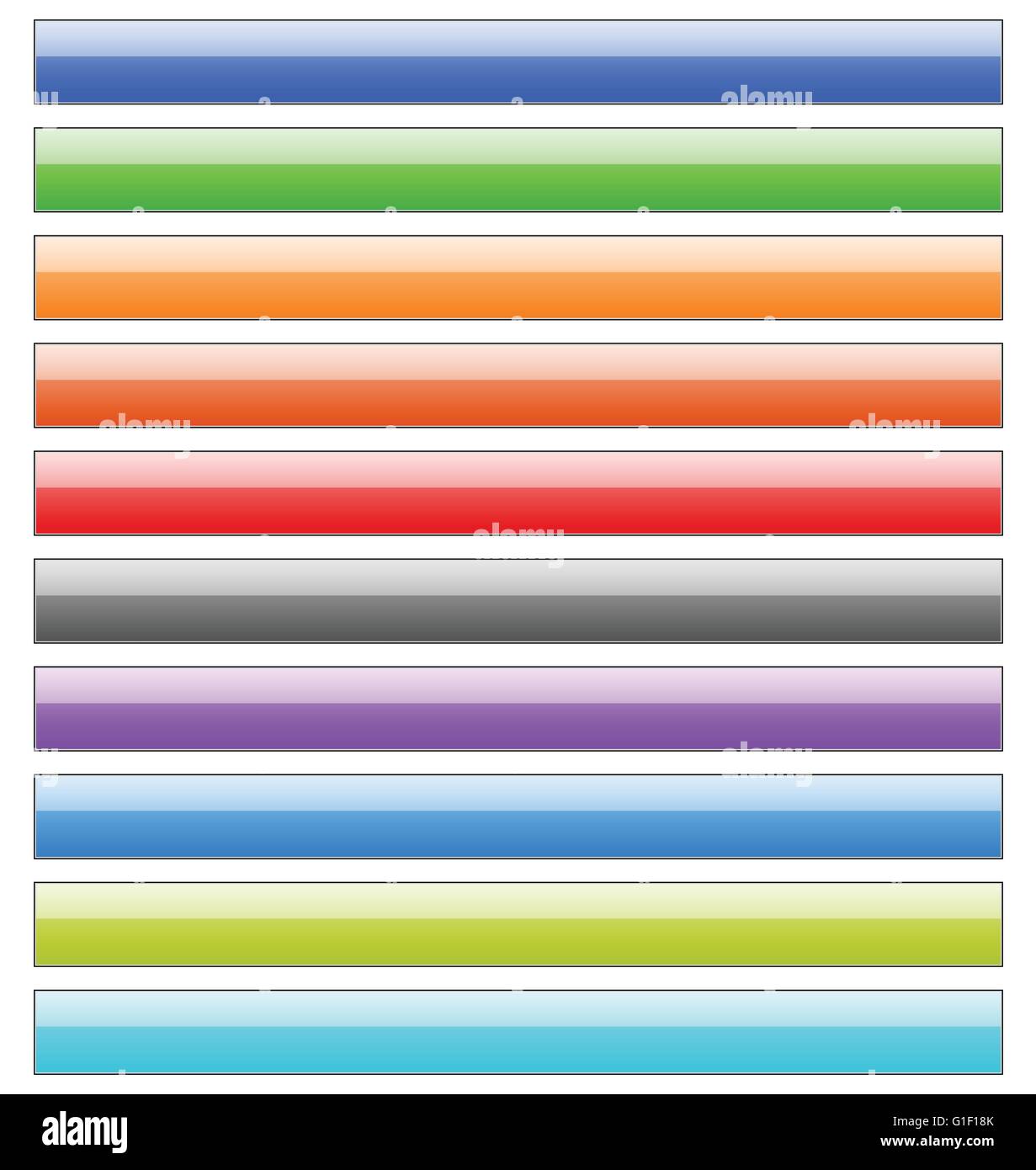 Set of banner, button, plaque backgrounds (10 colors Stock Vector Image ...